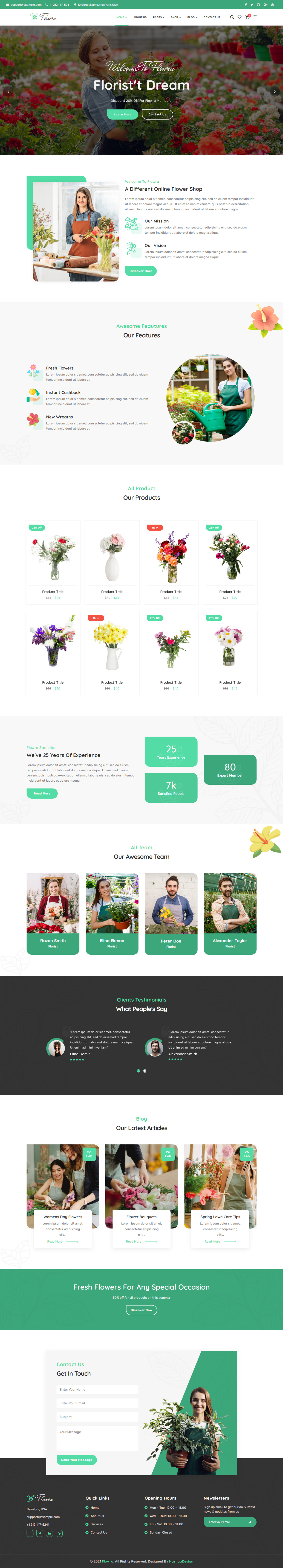 Flowra - Flowershop Website Template - TemplateMonster