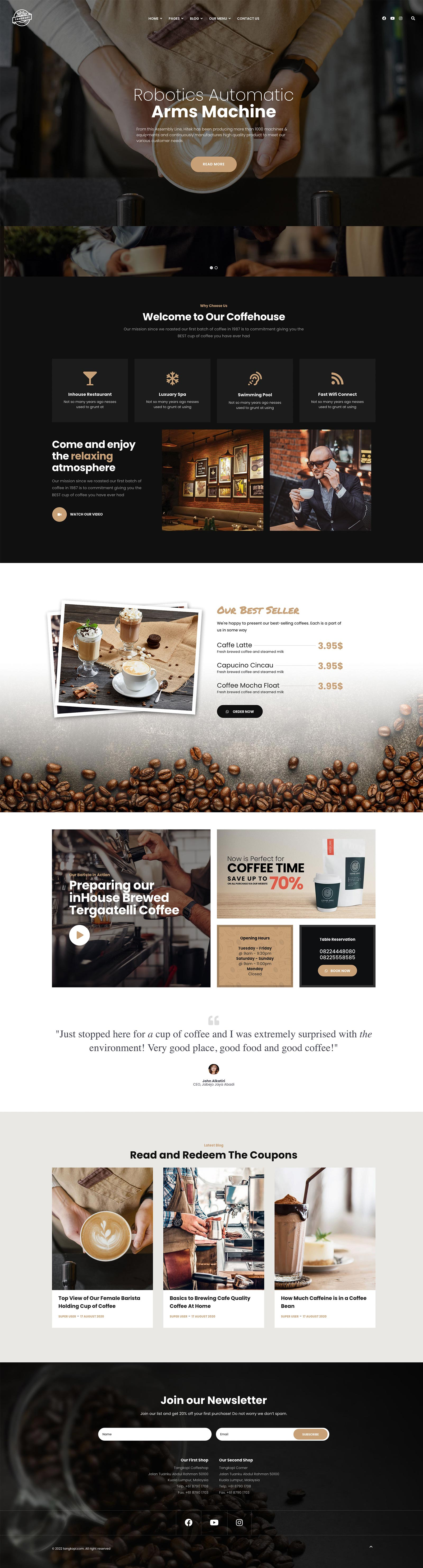 Tangkopi - Coffe Shop Joomla 4 Templates - TemplateMonster