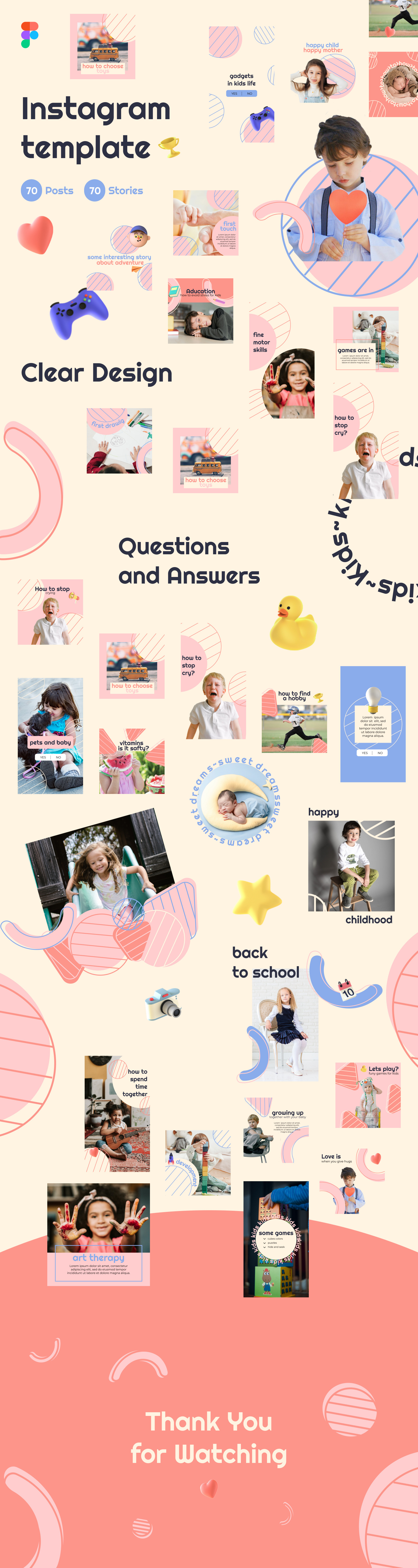 Social Media Instagram Template Design Kids Education
