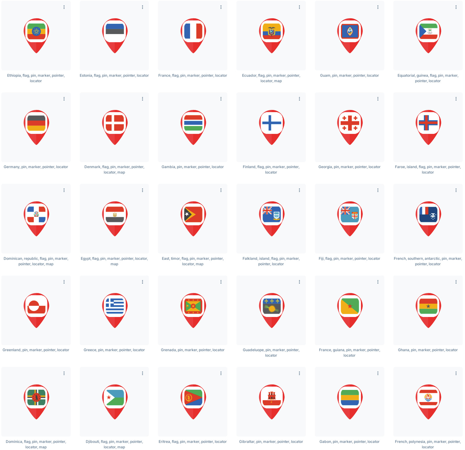 Icon Pin Marker Locator Map Navigation Country Flags