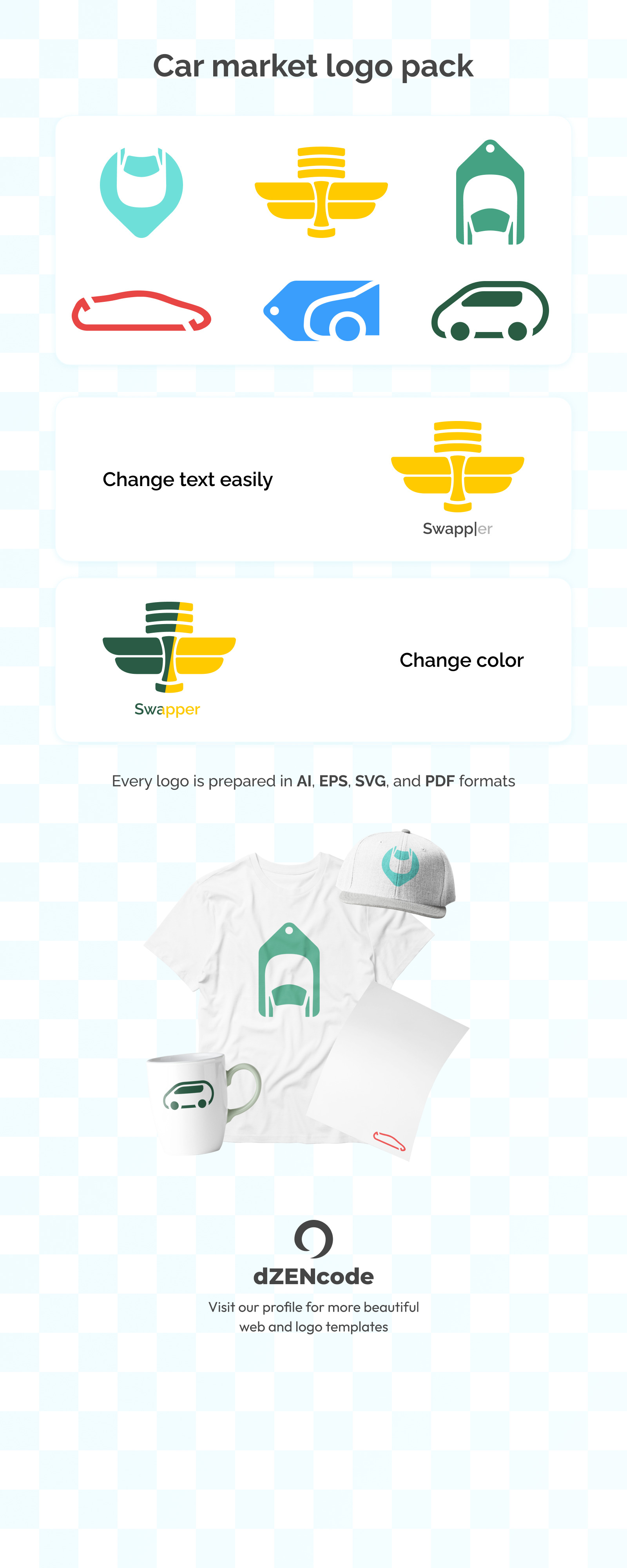 Swapper — Car Market Logo Template Pack With Company Name Customization