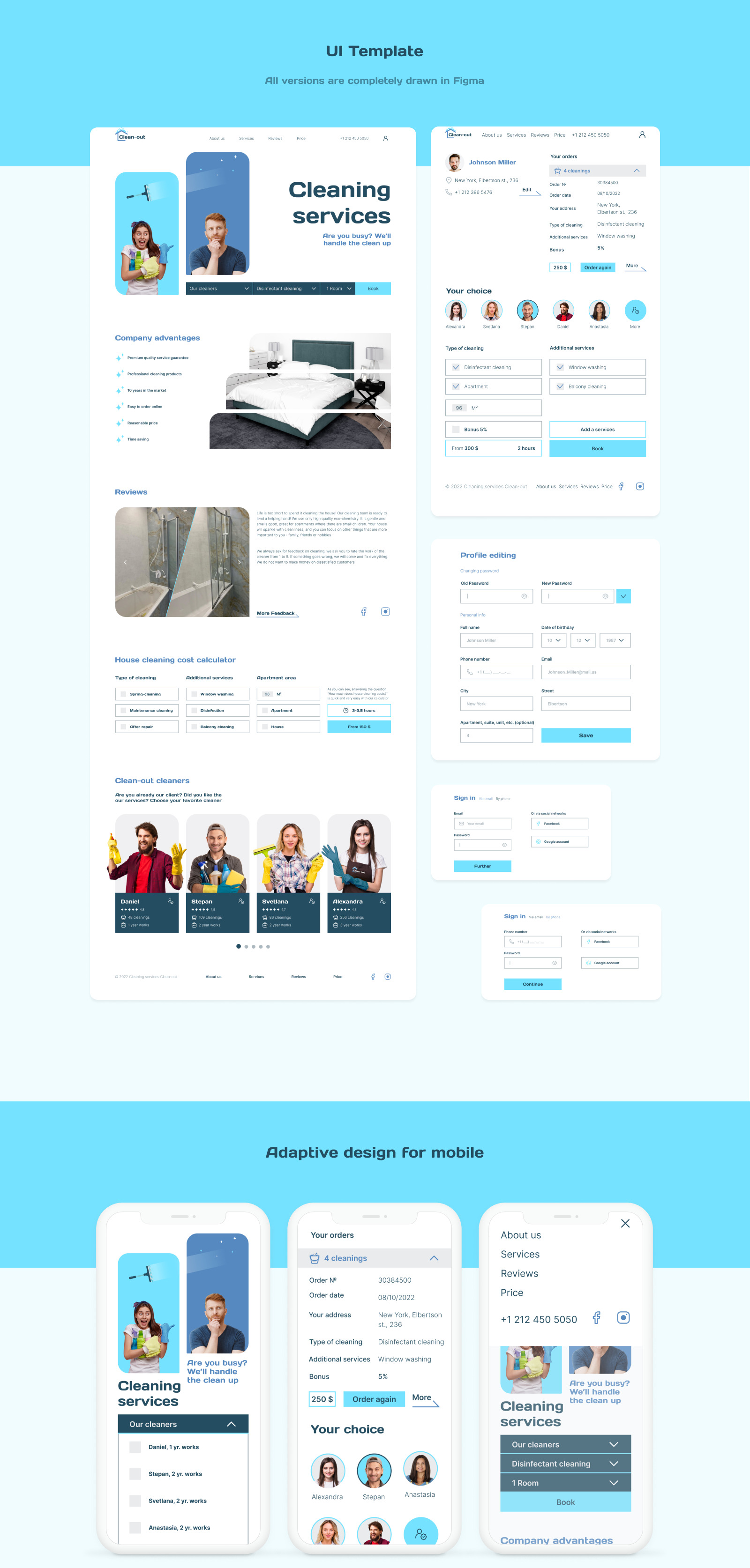 Clean-out — Cleaning company Minimalistic Landing page Template
