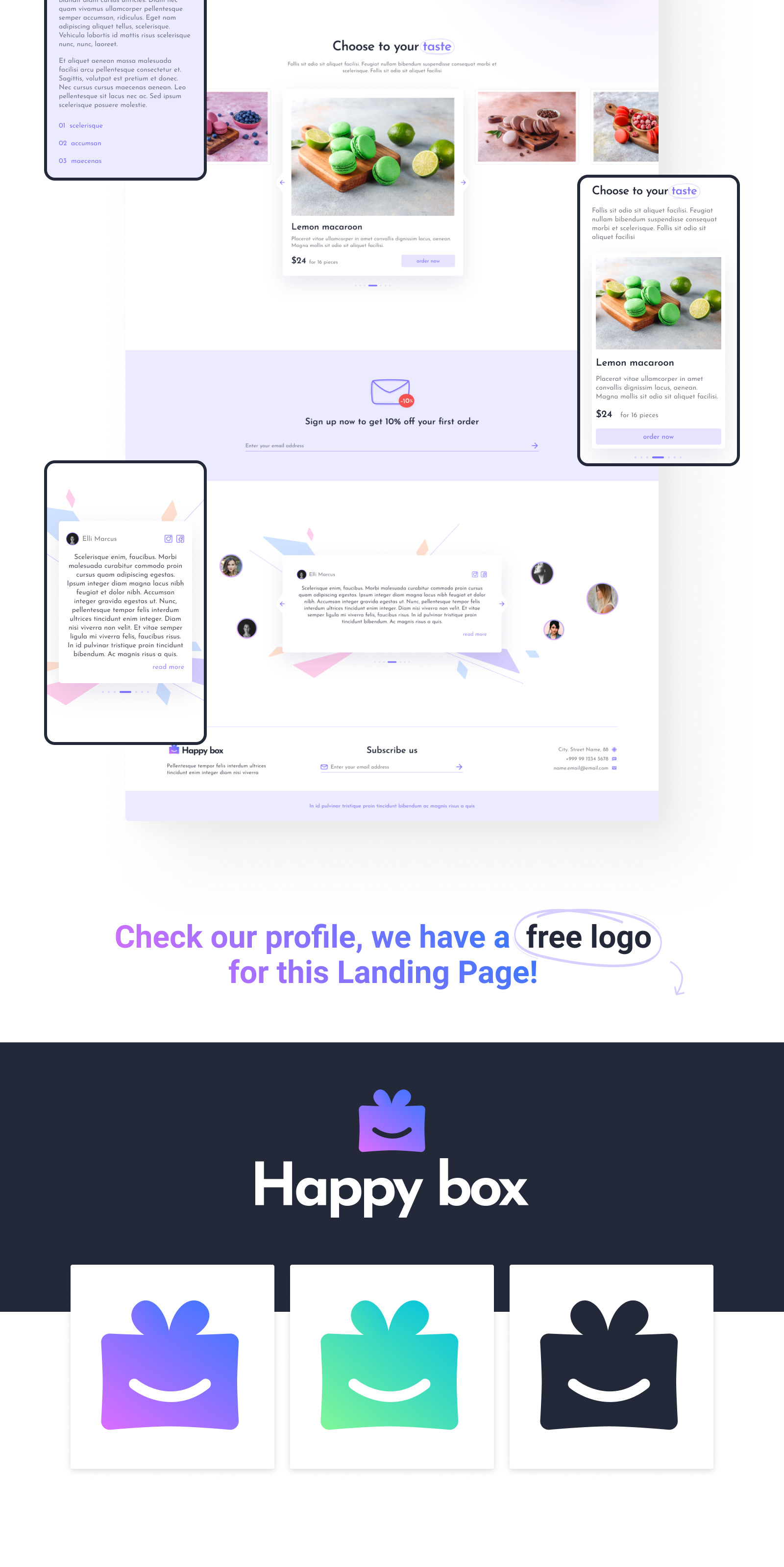 HappyBox — Free Multipurpose Colorful HTML5 CSS3 Landing Page Template