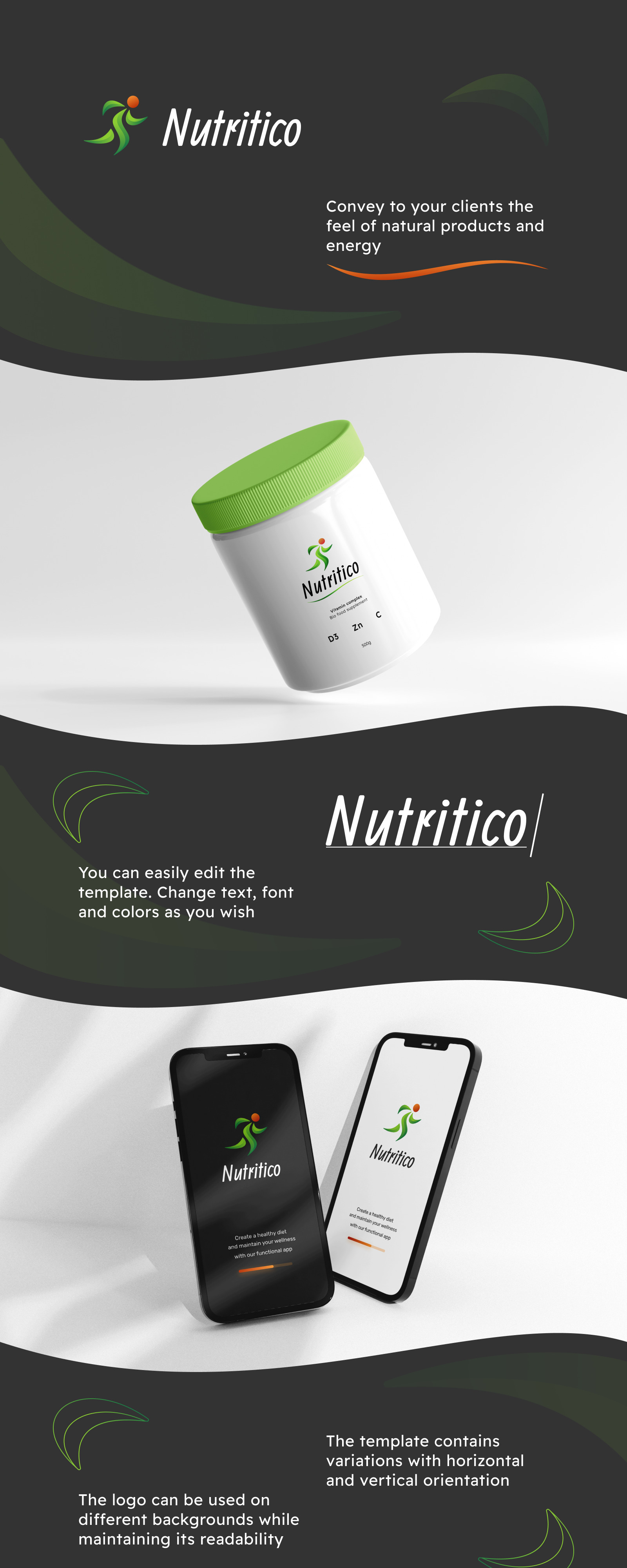 Nutritico – Logo Template for Sports Nutrition and Supplement