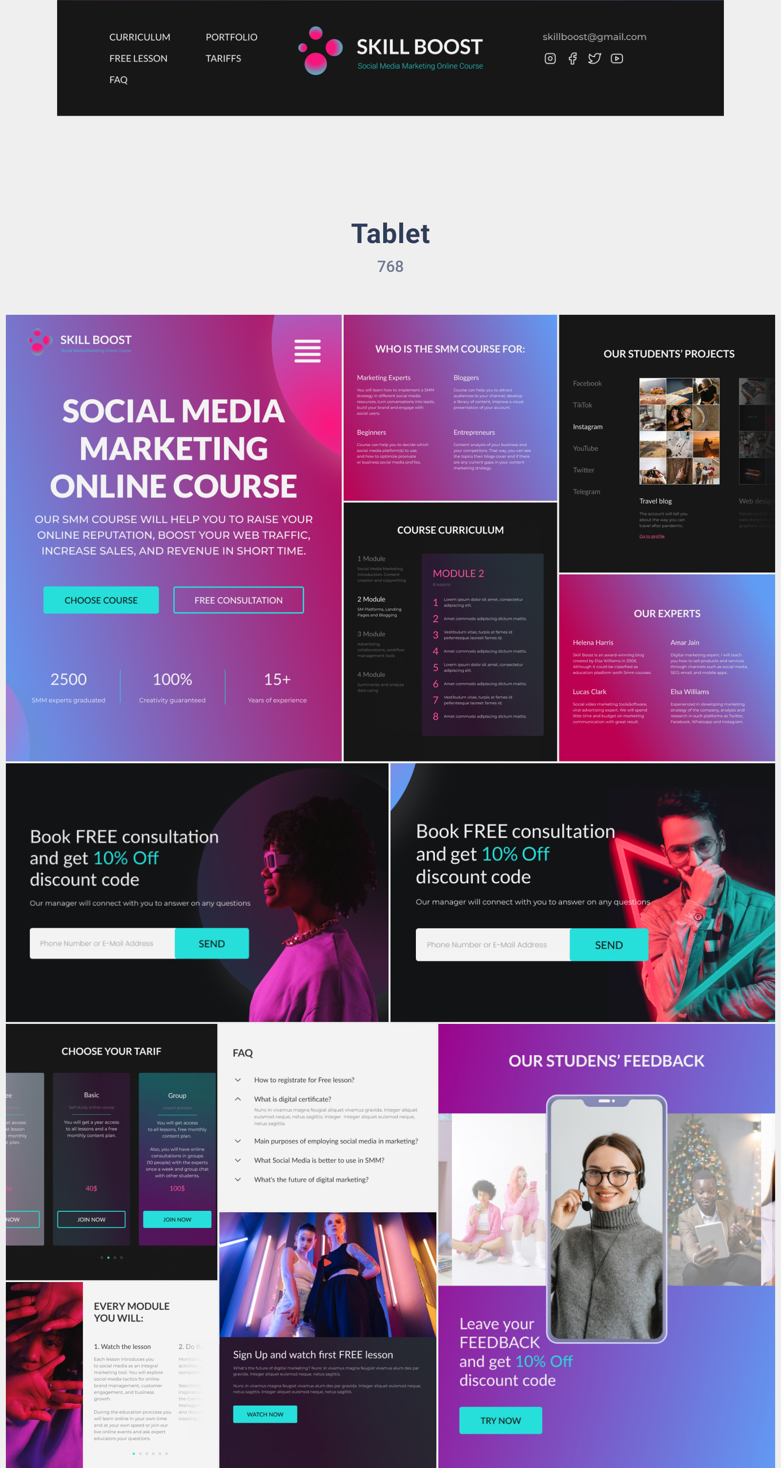 Skill Boost – Social Media Marketing and Career Online Education UI/UX ...
