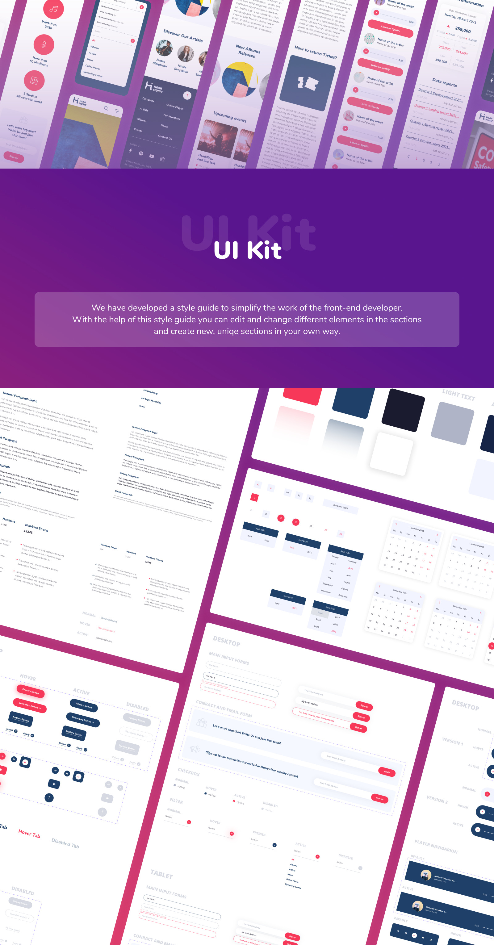 Hear Music — Music Company Multipurpose Stylish UI Elements