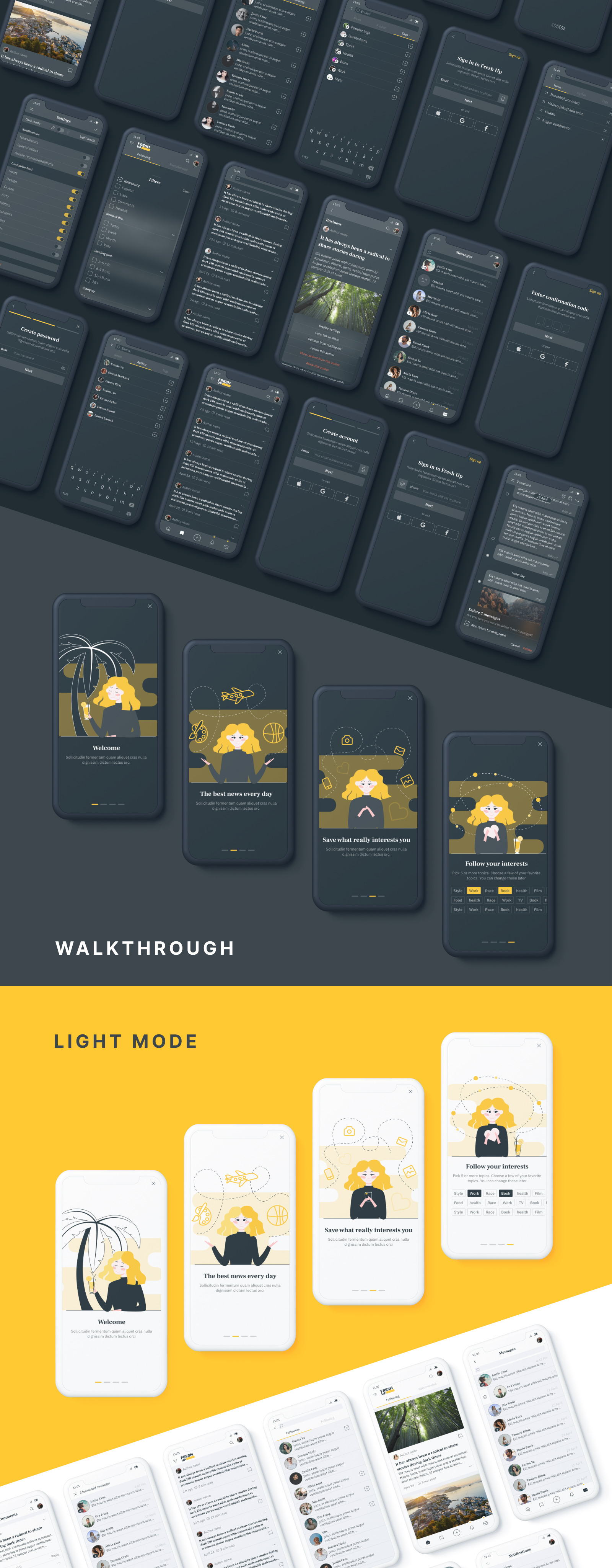 Fresh Up – News Mobile App UI Template - TemplateMonster