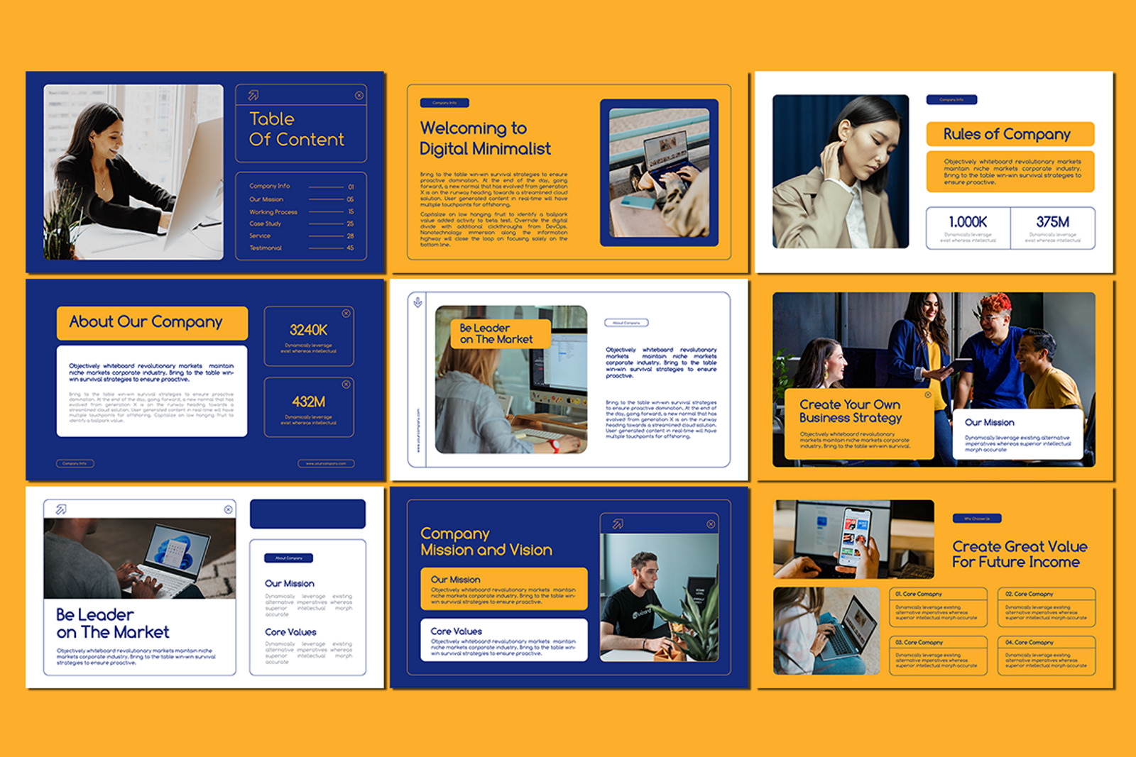 Narrow PowerPoint Business Presentation - TemplateMonster