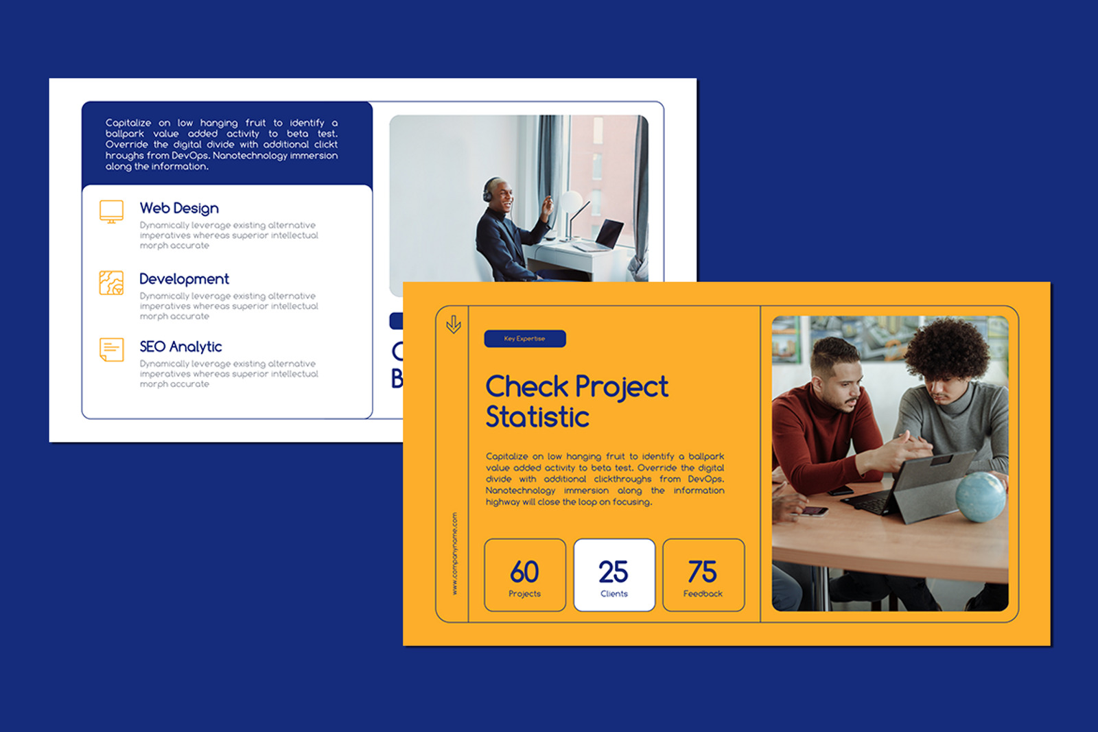 Narrow PowerPoint Business Presentation - TemplateMonster