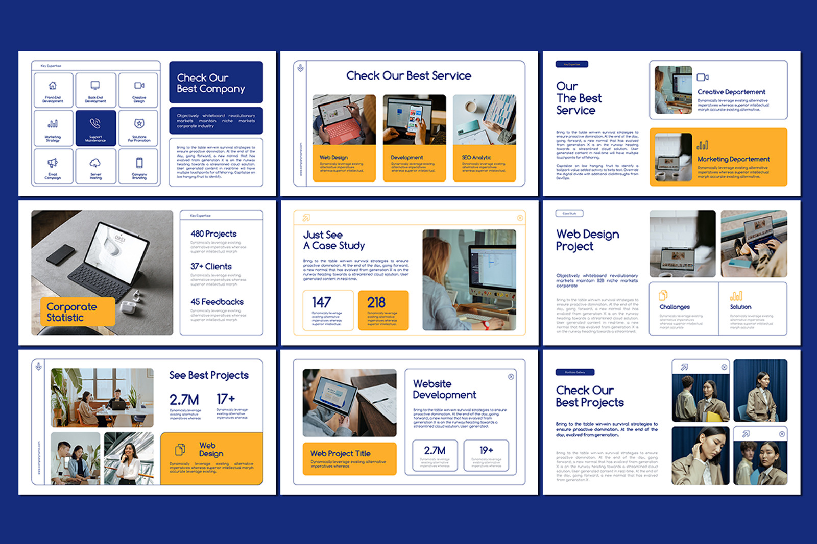 Narrow PowerPoint Business Presentation - TemplateMonster