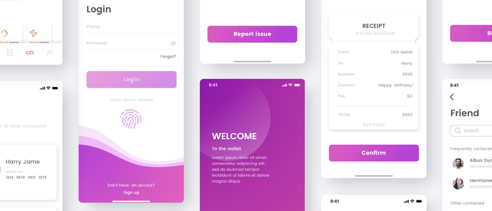 Cen Wallet UI Mobile App Kit UI Elements - TemplateMonster