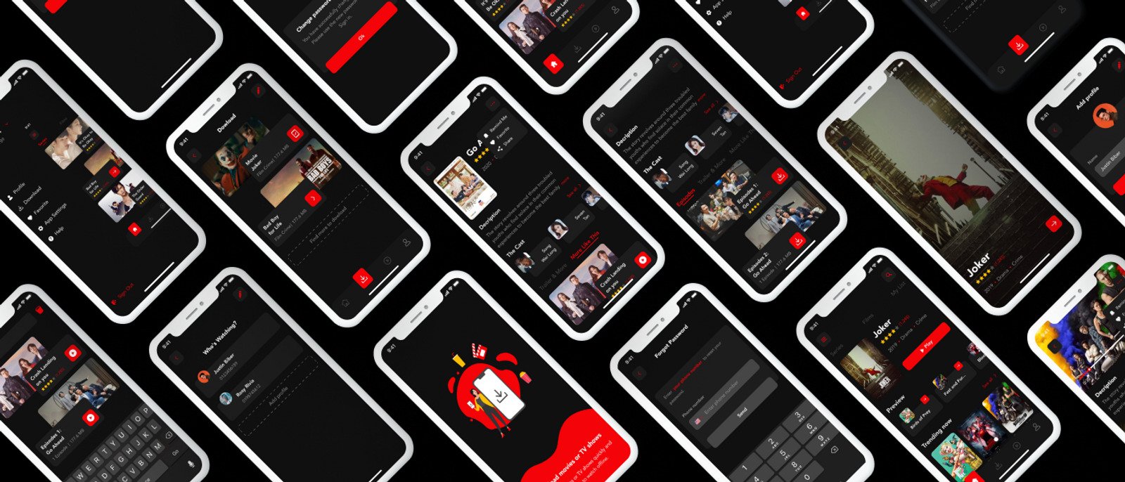 WaFilm - Entertainment Mobile App UI Kit - TemplateMonster