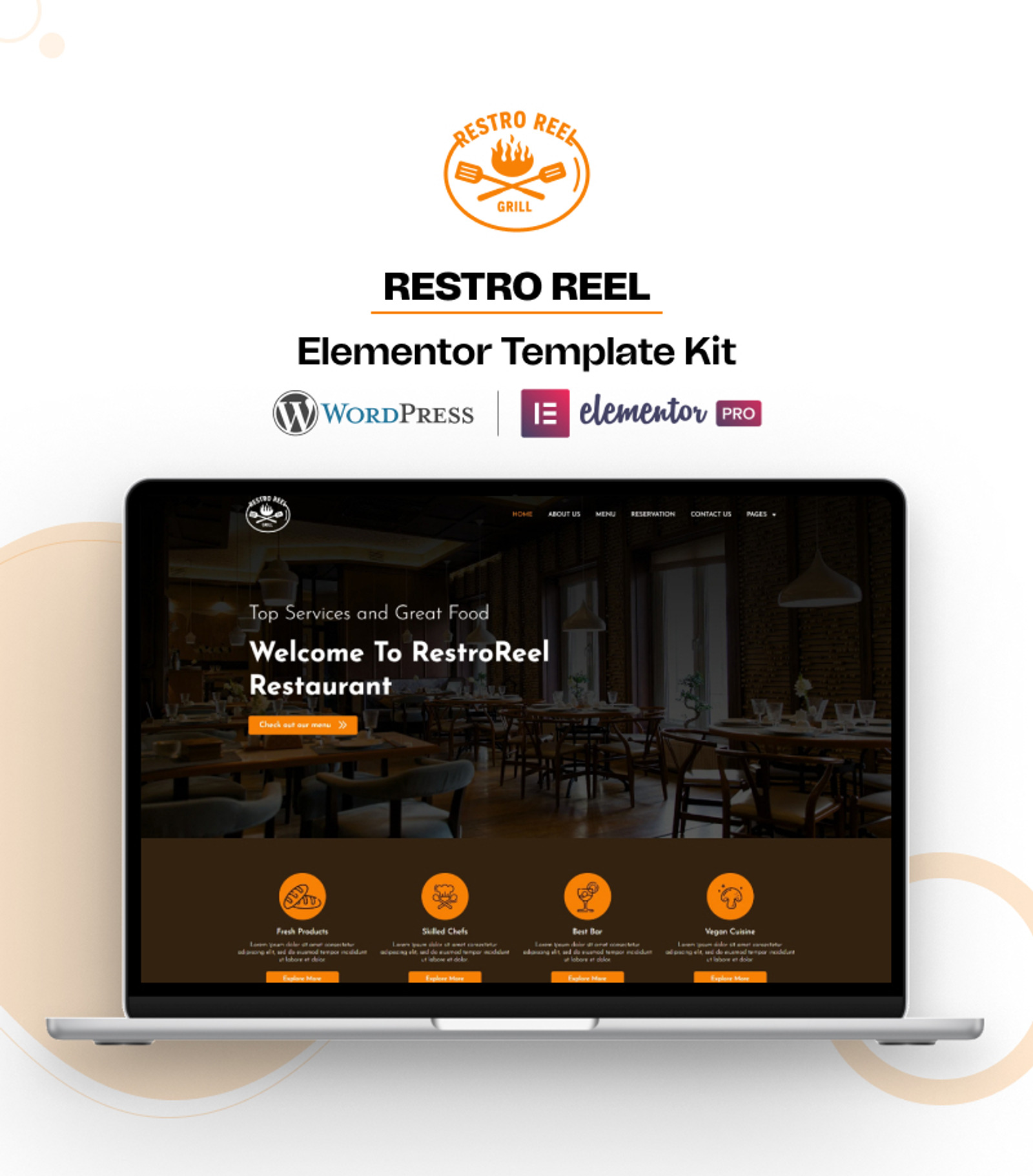 Restro Reels – Restaurant WordPress Elementor Template Kit