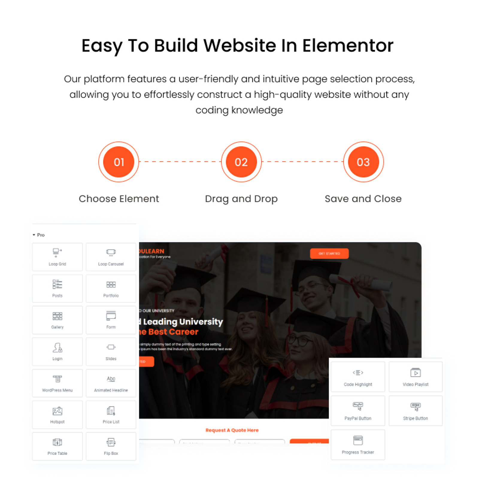 EduLearn - School and University Education Ready to Use Elementor Template