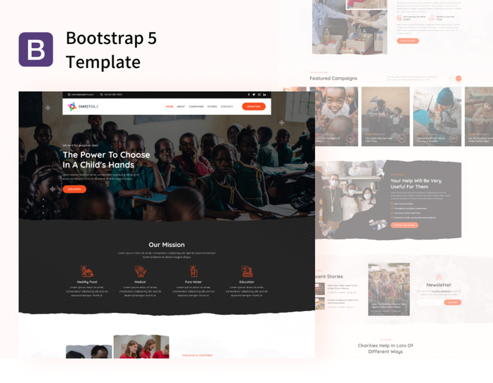 Charitable- NGO and Charity Trust Services HTML Bootstrap Template