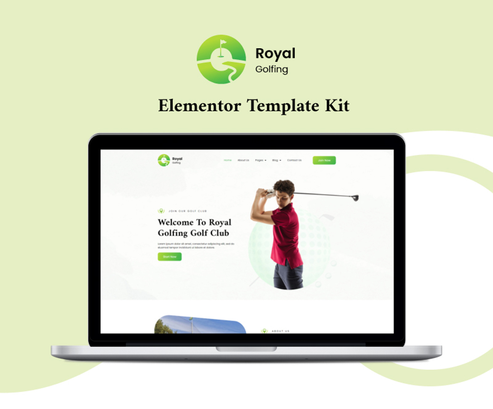 Royal Golfing - Golf Club Ready to Use Elementor Template Kit