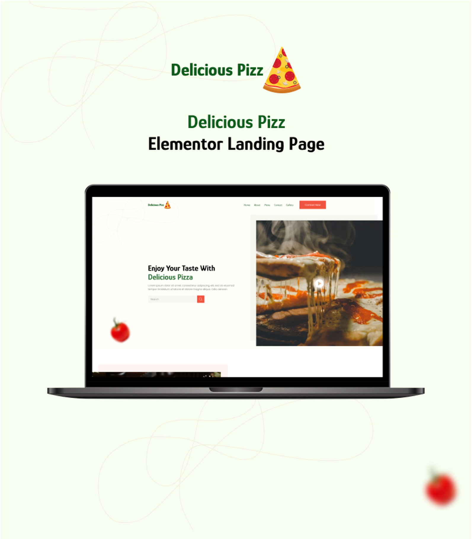 Delicious Pizza- Pizza Restaurant Elementor Landing page Template