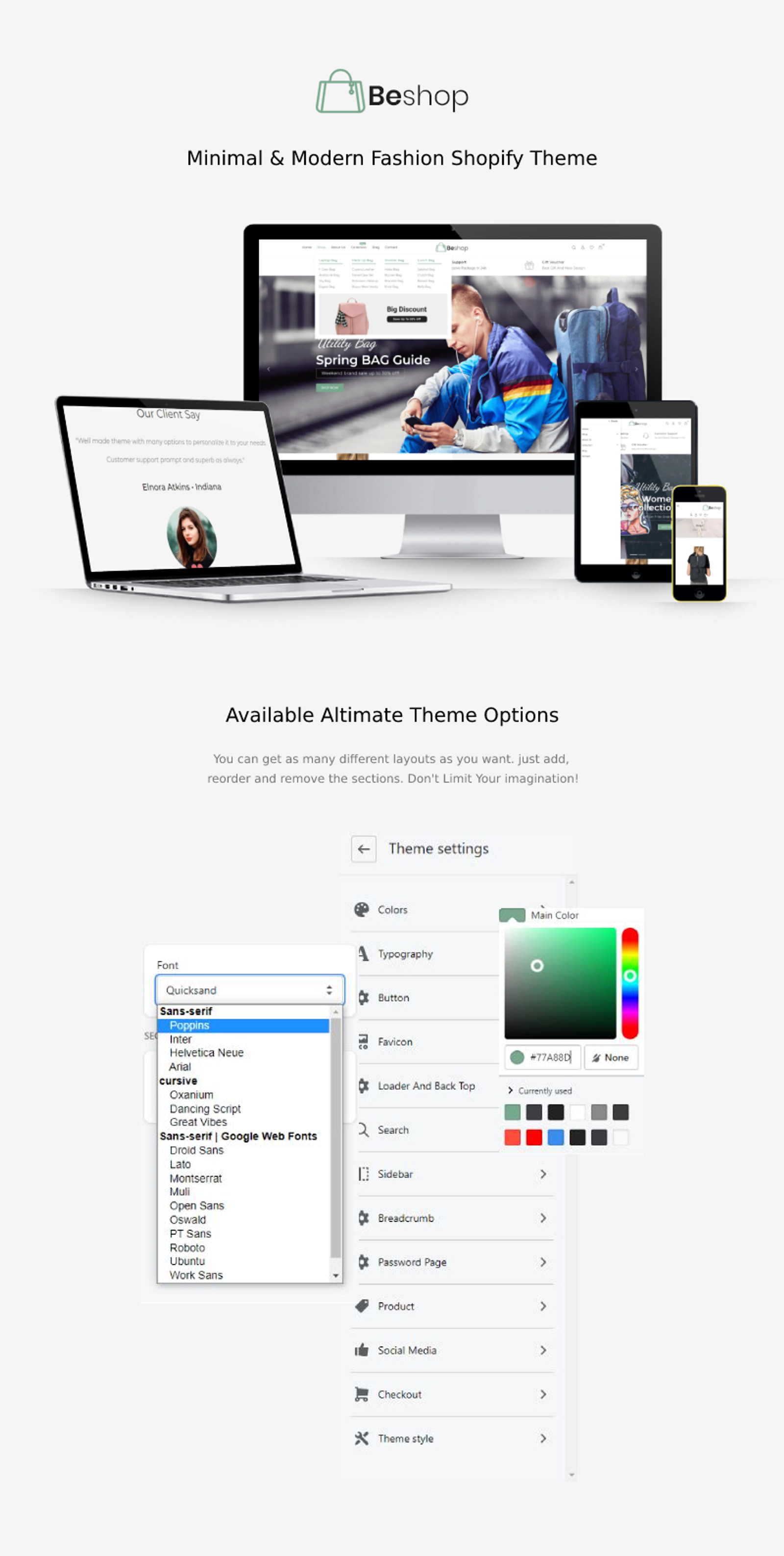 BeShop Bag - Fashion Store Minimal Boostrap Shopify Theme