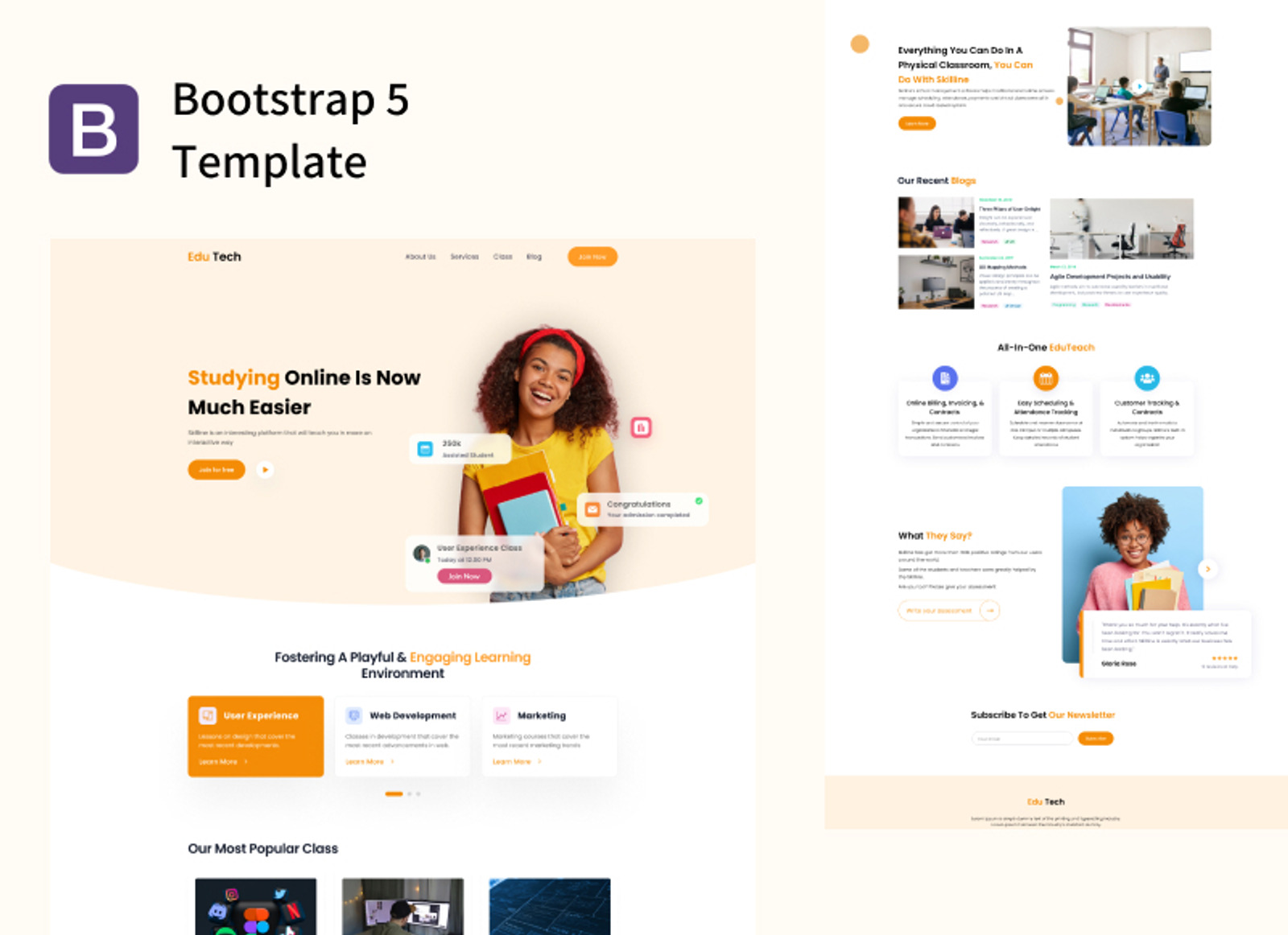 EduTech - Online Education HTML Bootstrap one page Template