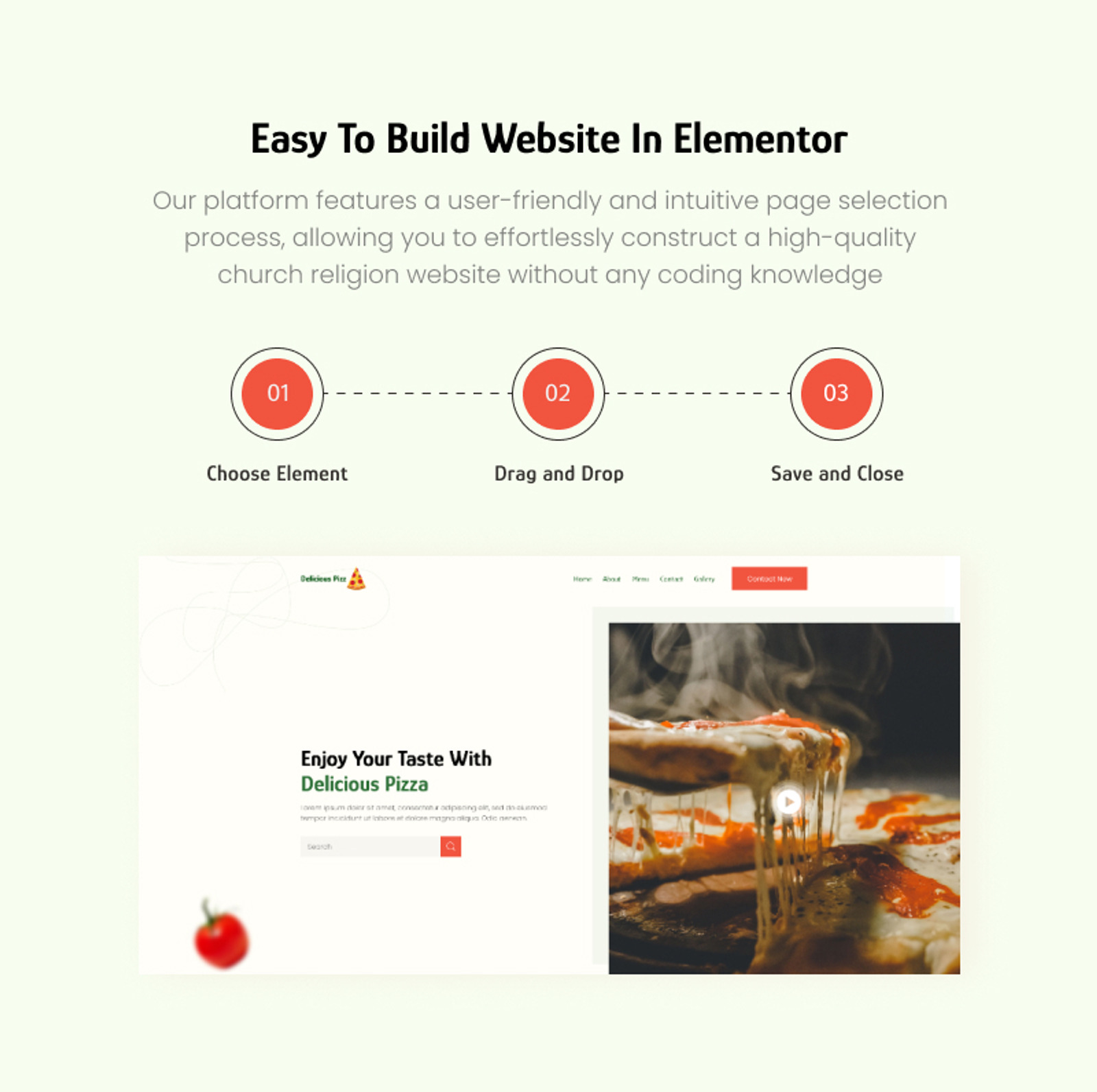 Delicious Pizza- Pizza Restaurant Elementor Landing page Template