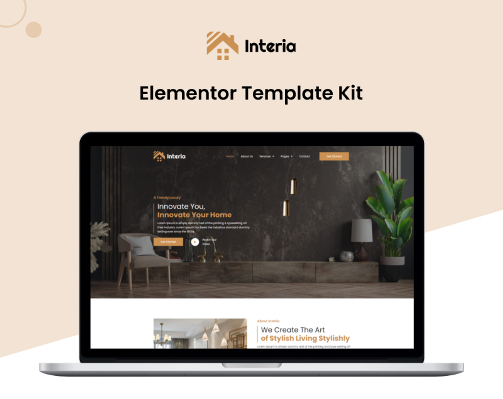 Interia - Architecture and Interior Design Services Elementor Template Kit