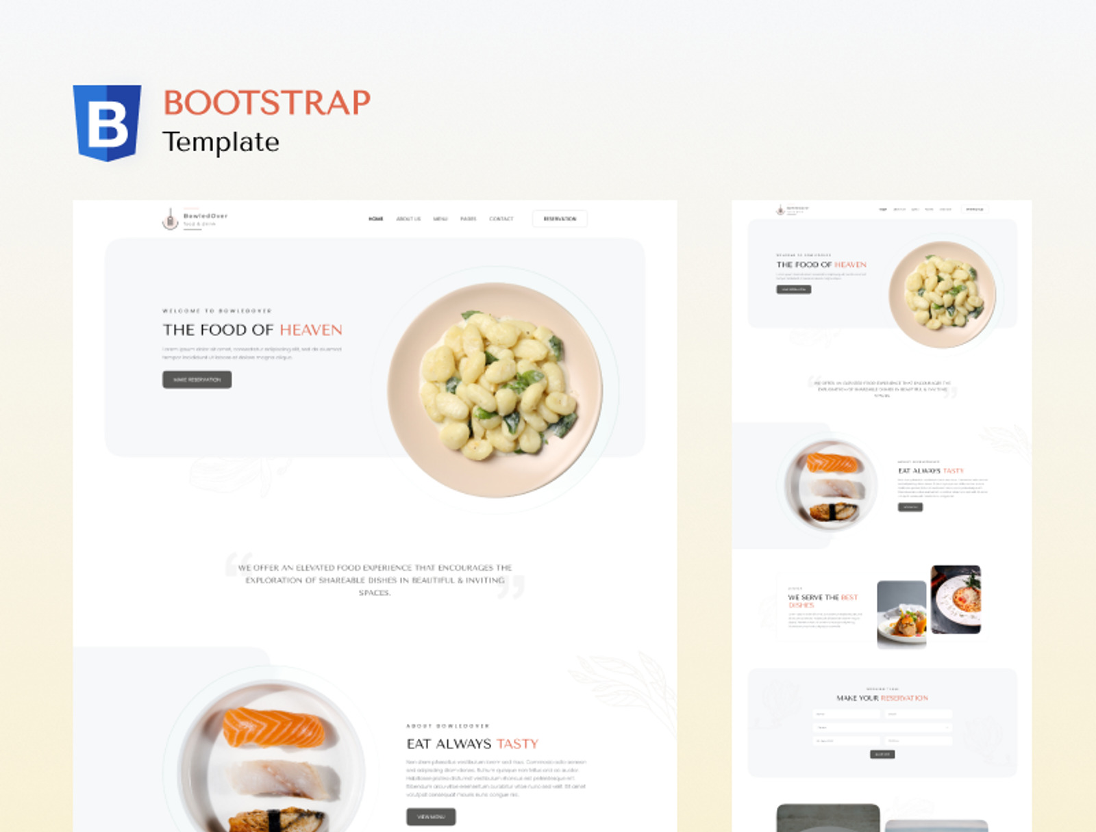 Bowled over - Food and Drink Services HTML Bootstrap Template Kit