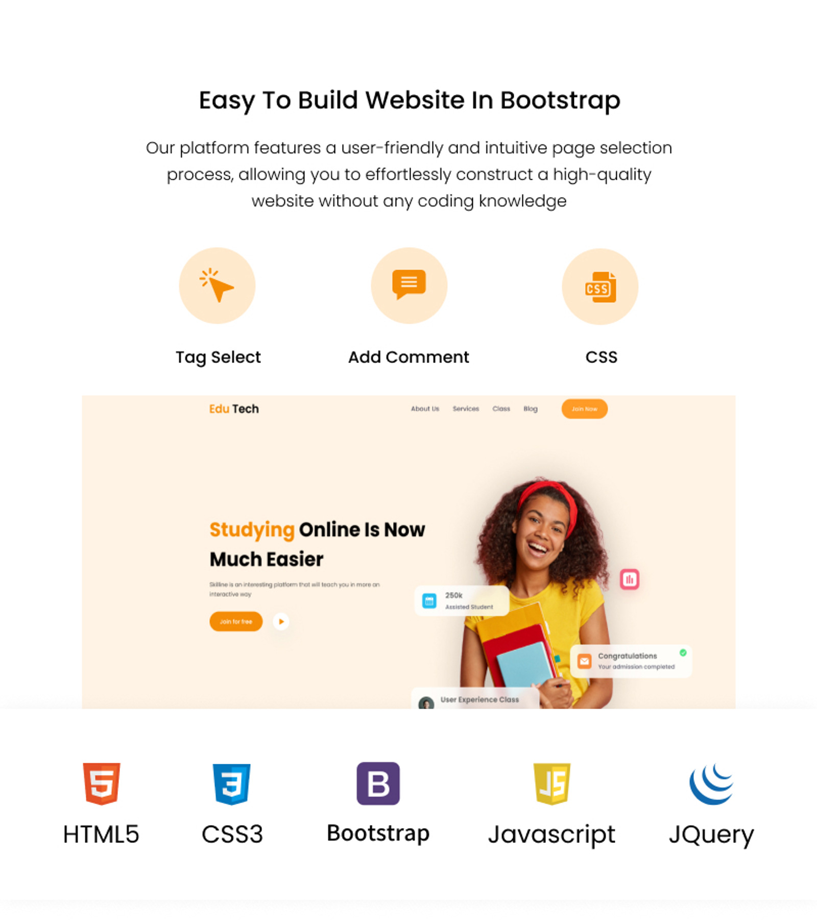 EduTech - Online Education HTML Bootstrap one page Template