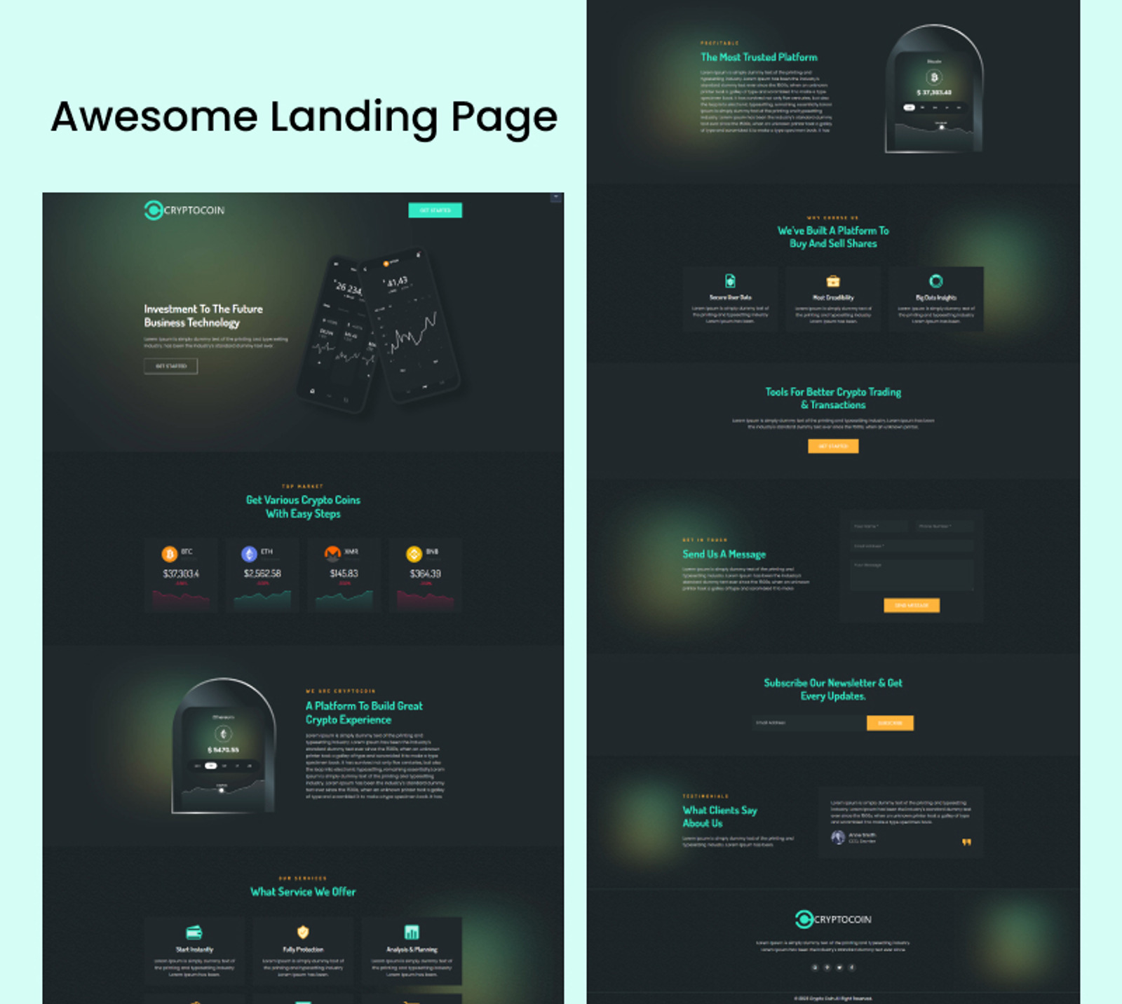 CryptoCoin - Crypto Currency Elementor Template