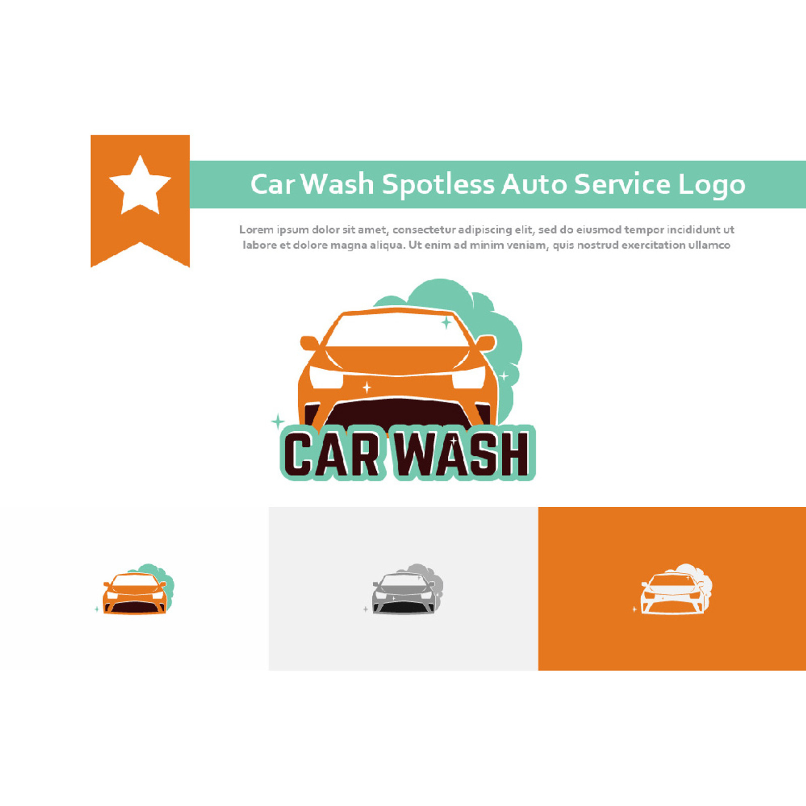 Clean Car Wash Carwash Soap Foam Spotless Auto Service Logo