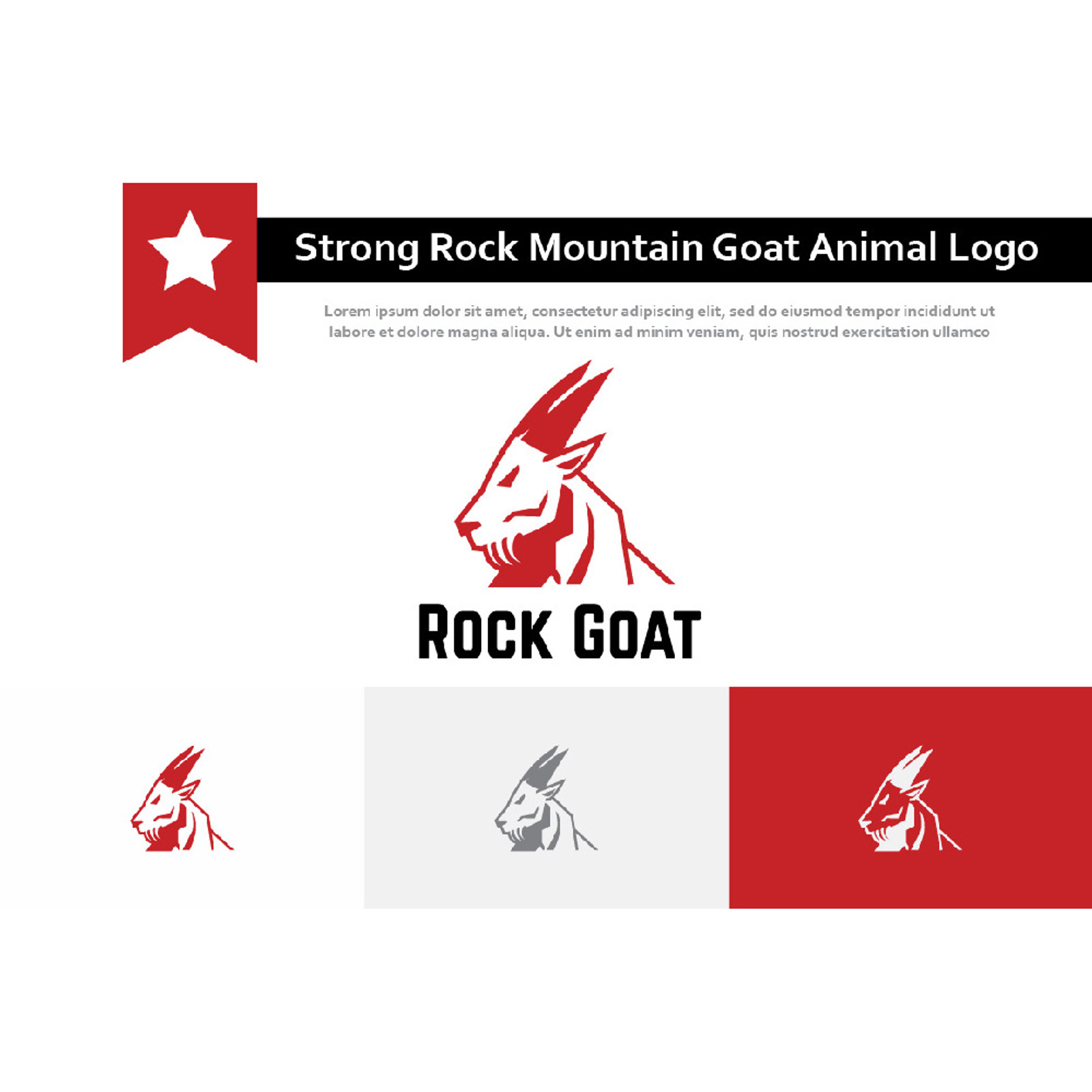 Strong Rock Mountain Goat Animal Nature Logo