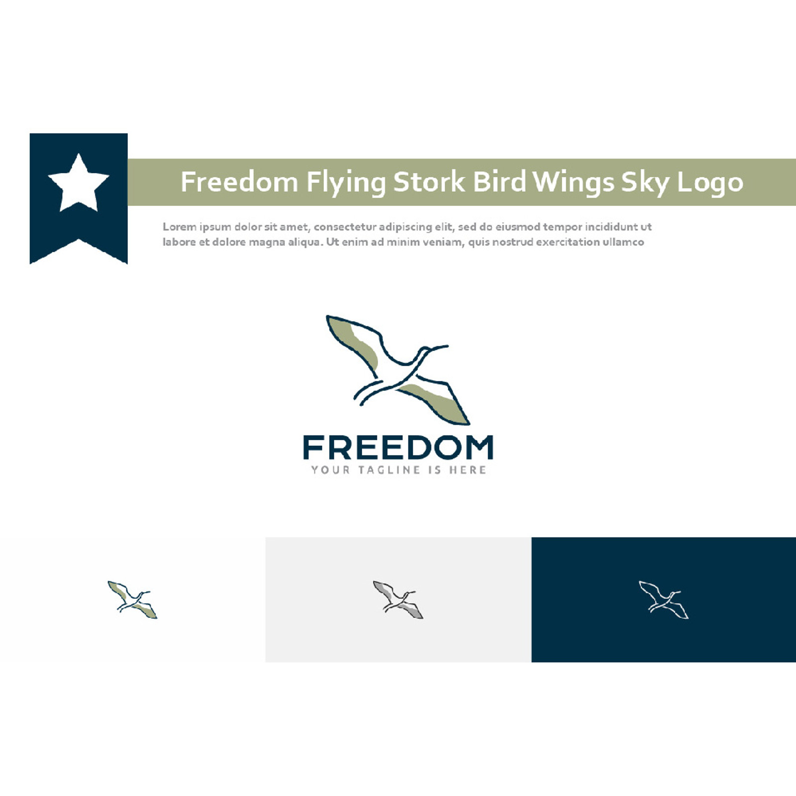 Freedom Flying Stork Bird Wings Sky Logo - TemplateMonster