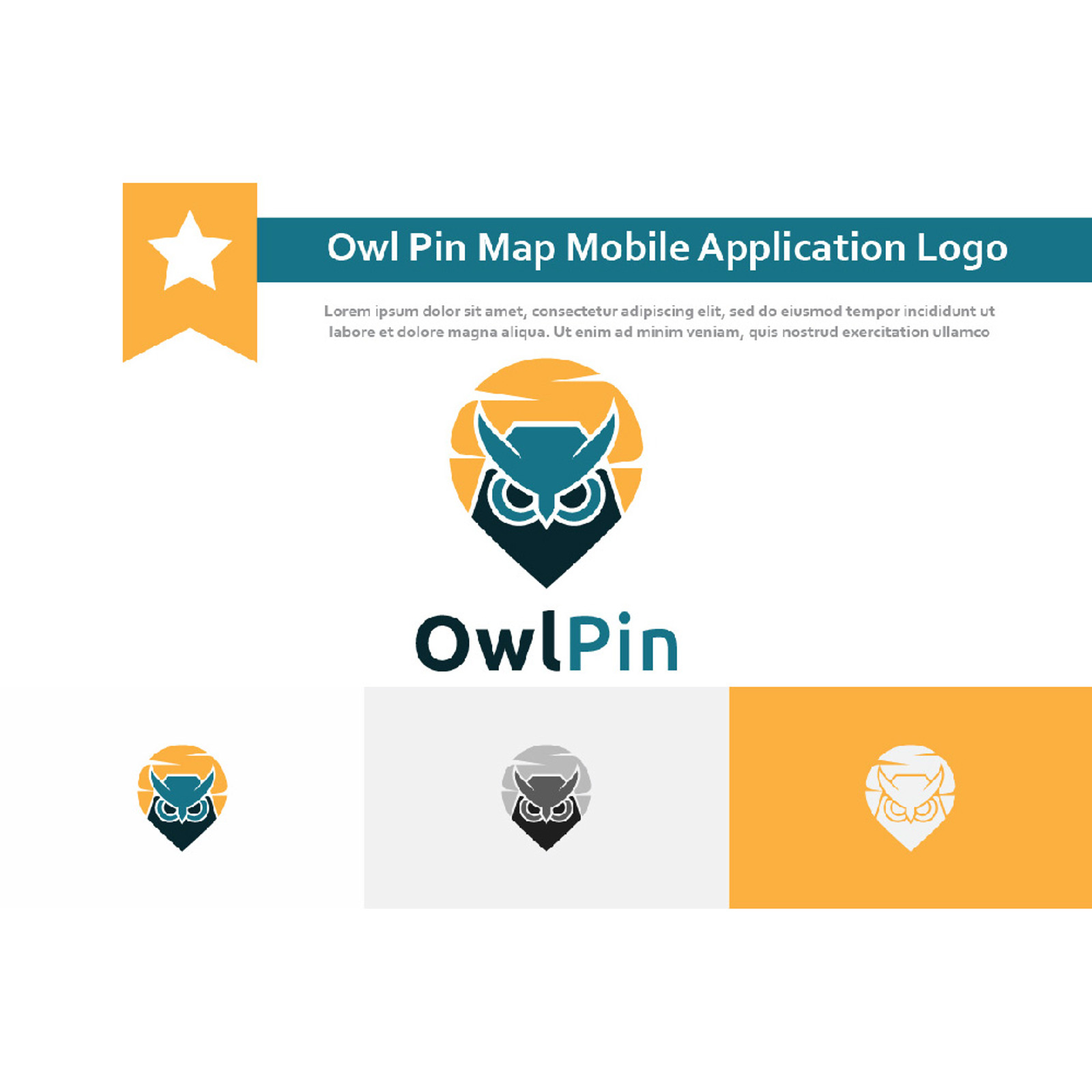 Owl Bird Pin Location Place Map Mobile Application Technology Logo