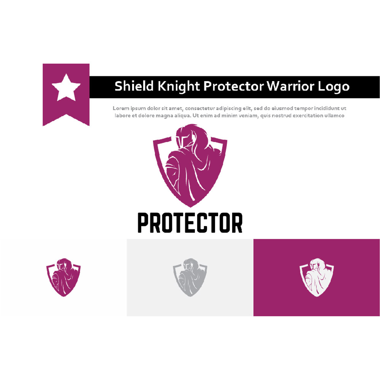 Shield Knight Protector Soldier Warrior Armour Emblem Logo