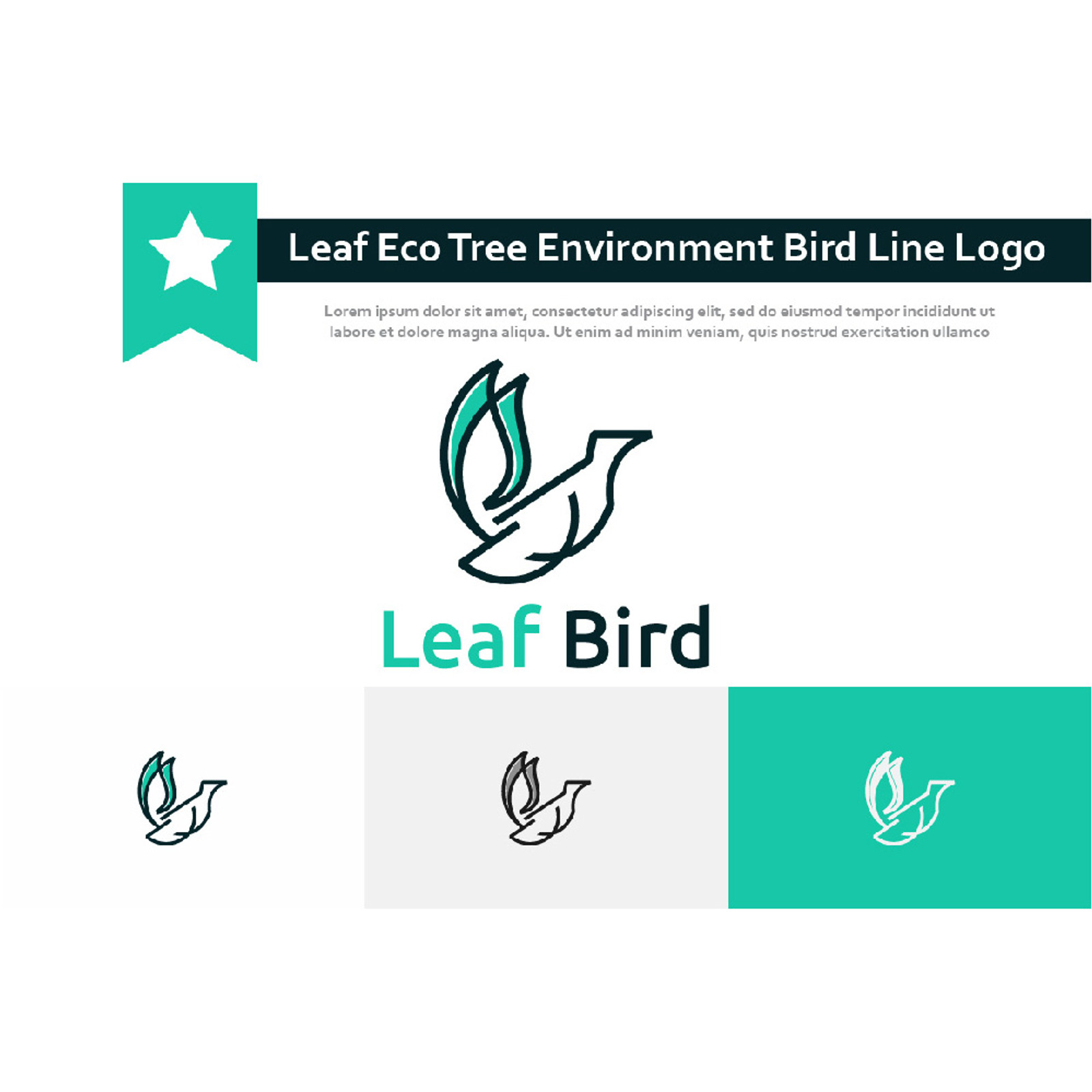Leaf Eco Tree Environment Bird Animal Wildlife Line Logo