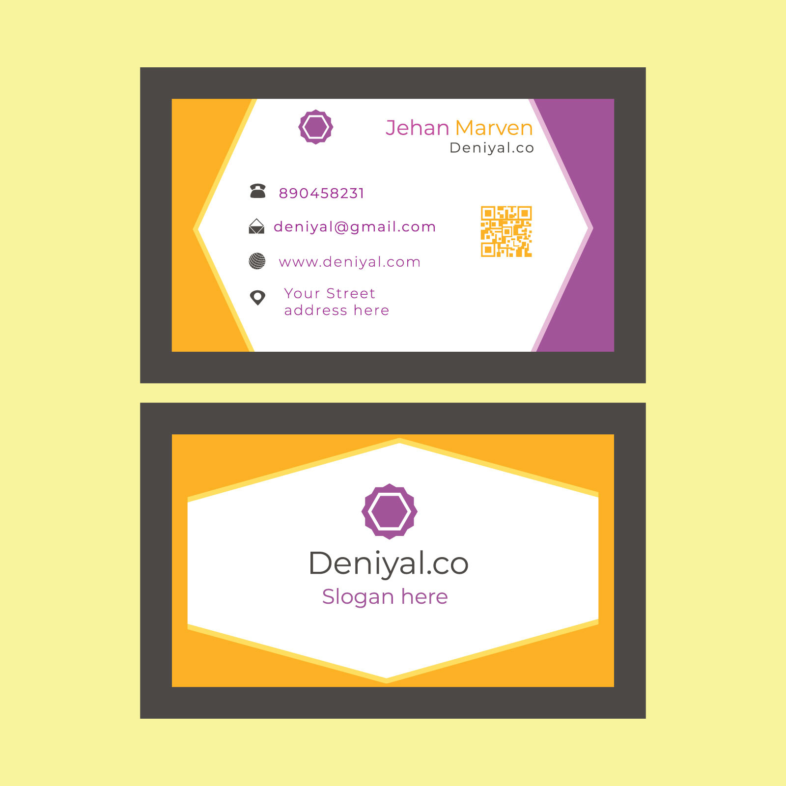 Three Color Corporate Business Card Template