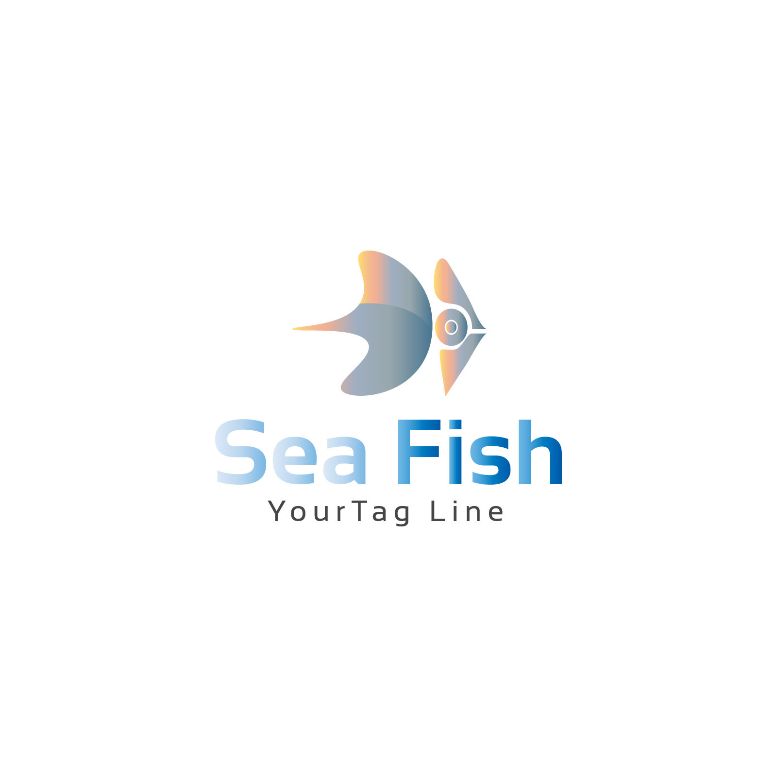 White Sea Fish logos Template #255436 - TemplateMonster