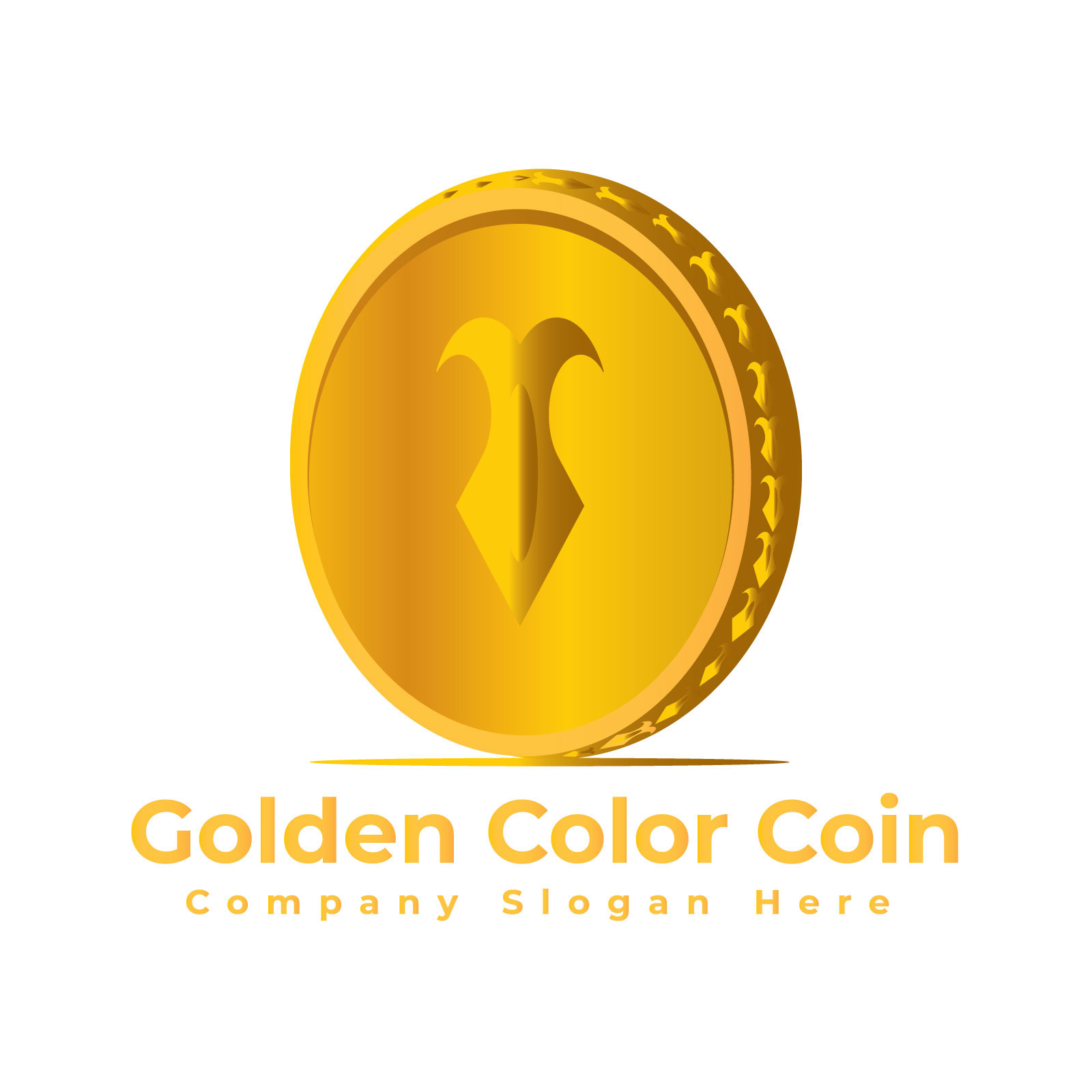 Golden Color Coin Logo Template #195561 - TemplateMonster