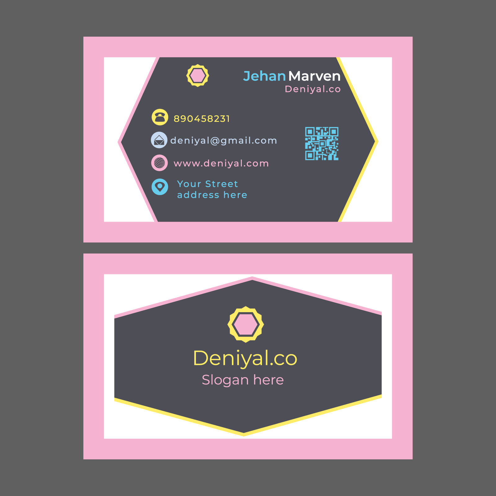 Three Color Corporate Business Card Template