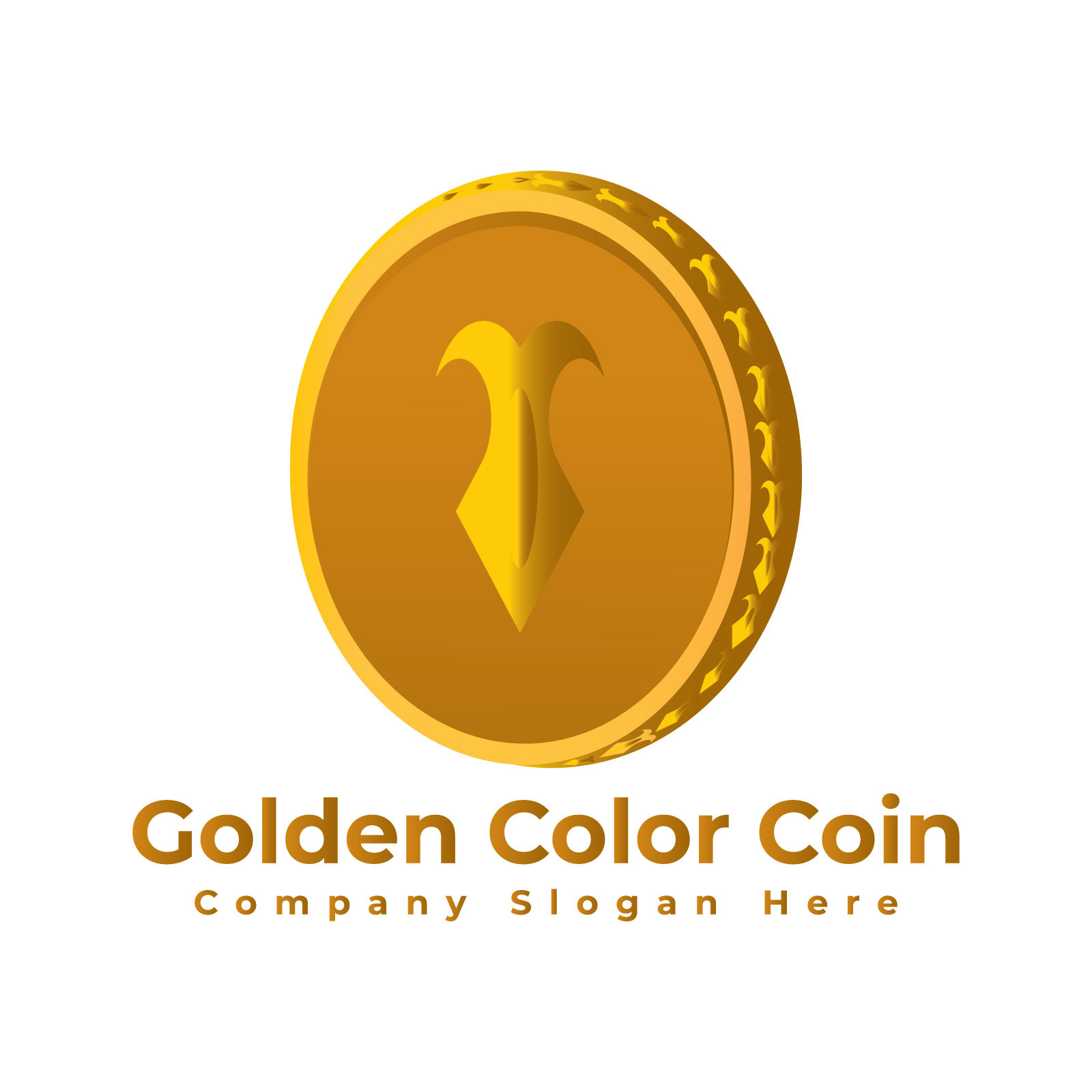 Golden Color Coin Logo Template #195561 - TemplateMonster