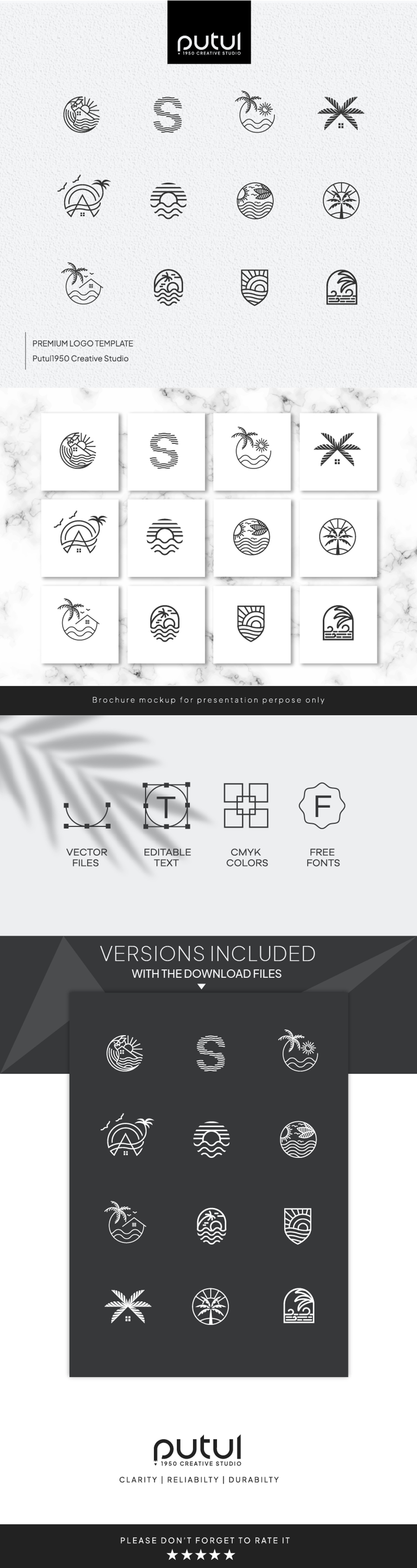 12 Premade Luxury - Line Art Edition Logo Template