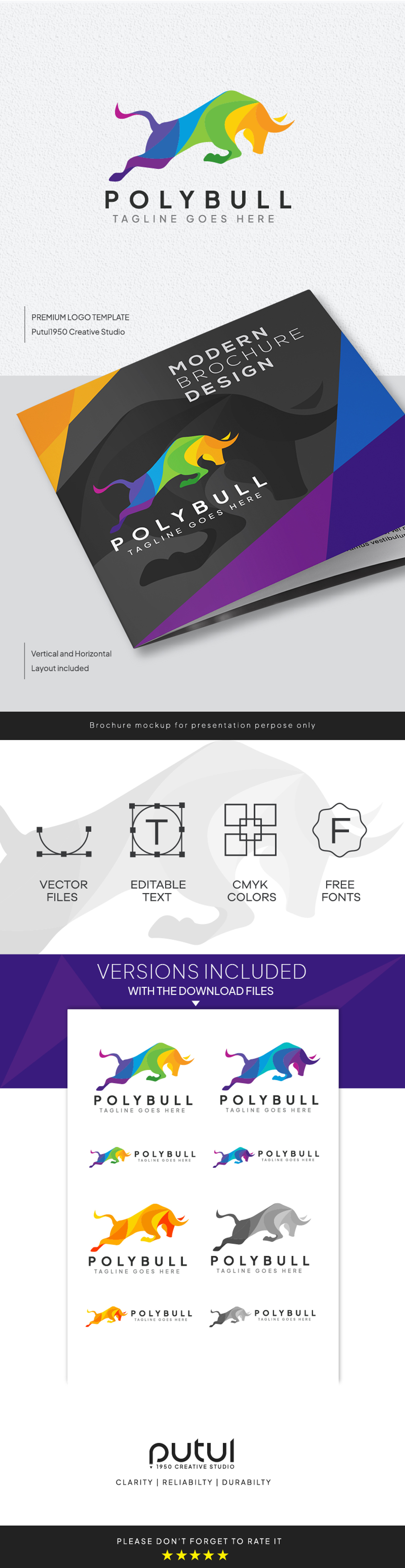 Polybull Logo Template #160388 - TemplateMonster