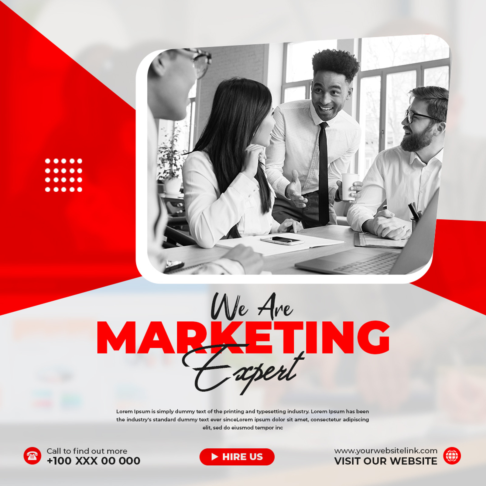 Digital Marketing Red And White Social Media Post Design Template