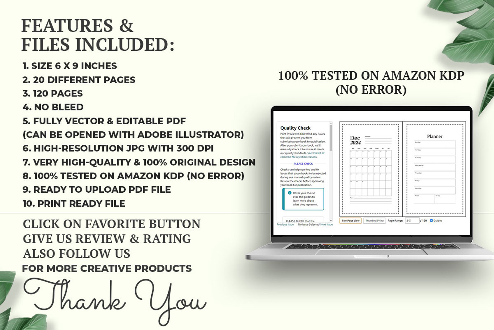 2024 Planner Kdp Interior Editable Template - TemplateMonster