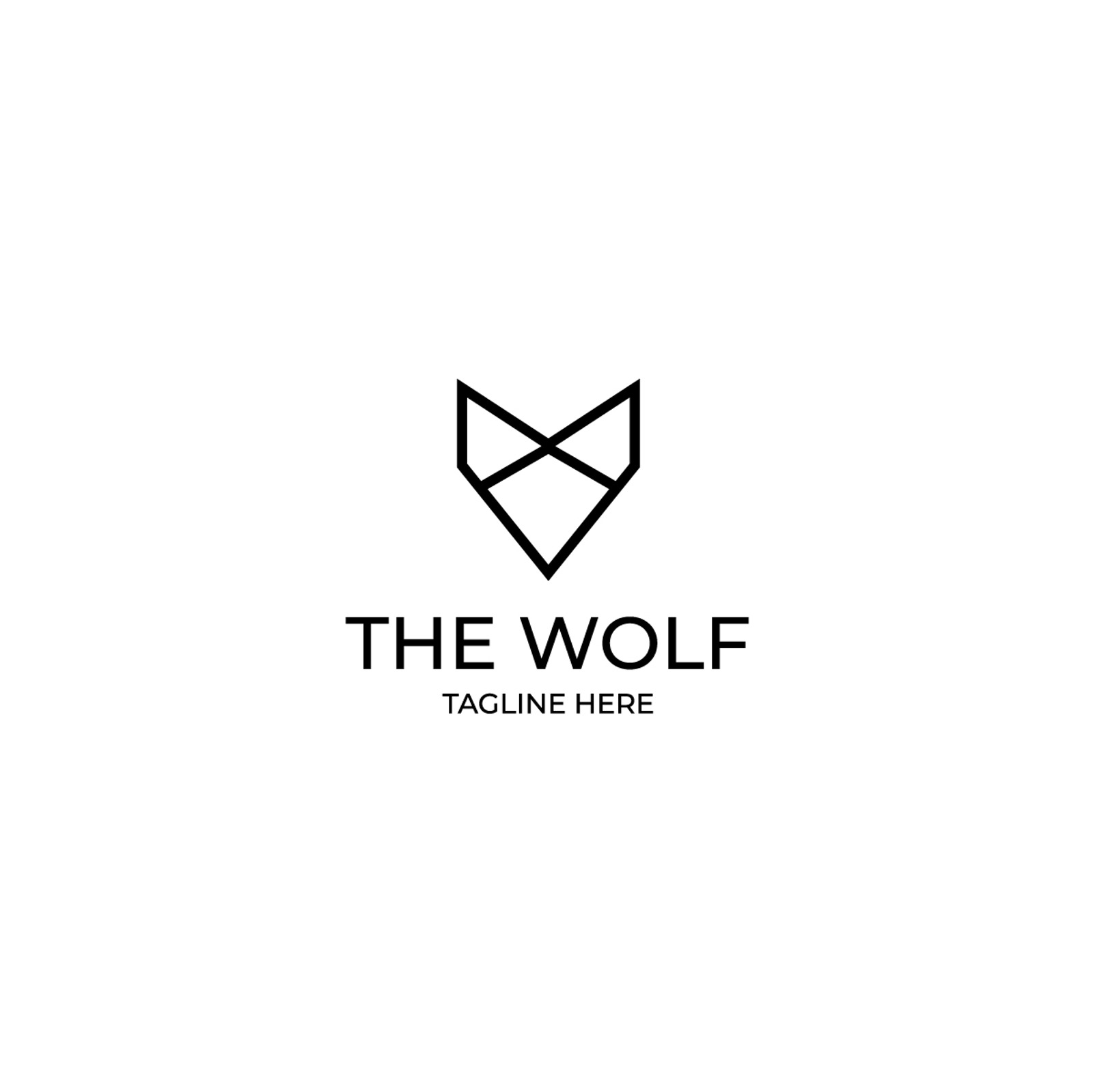 Wolf Minimalist Logo Template #194254 - TemplateMonster
