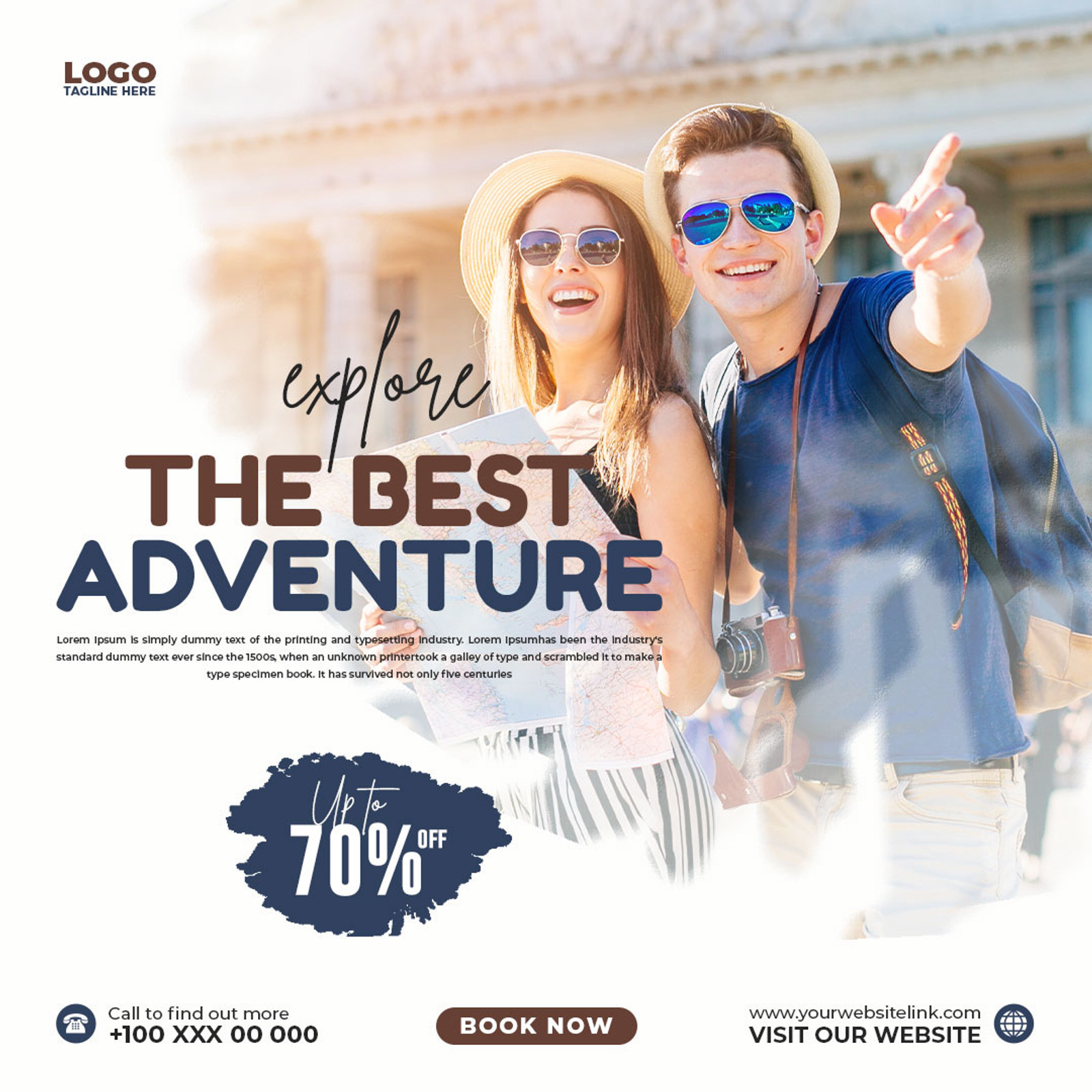 Travel And Tourism Social Media Post Design - TemplateMonster