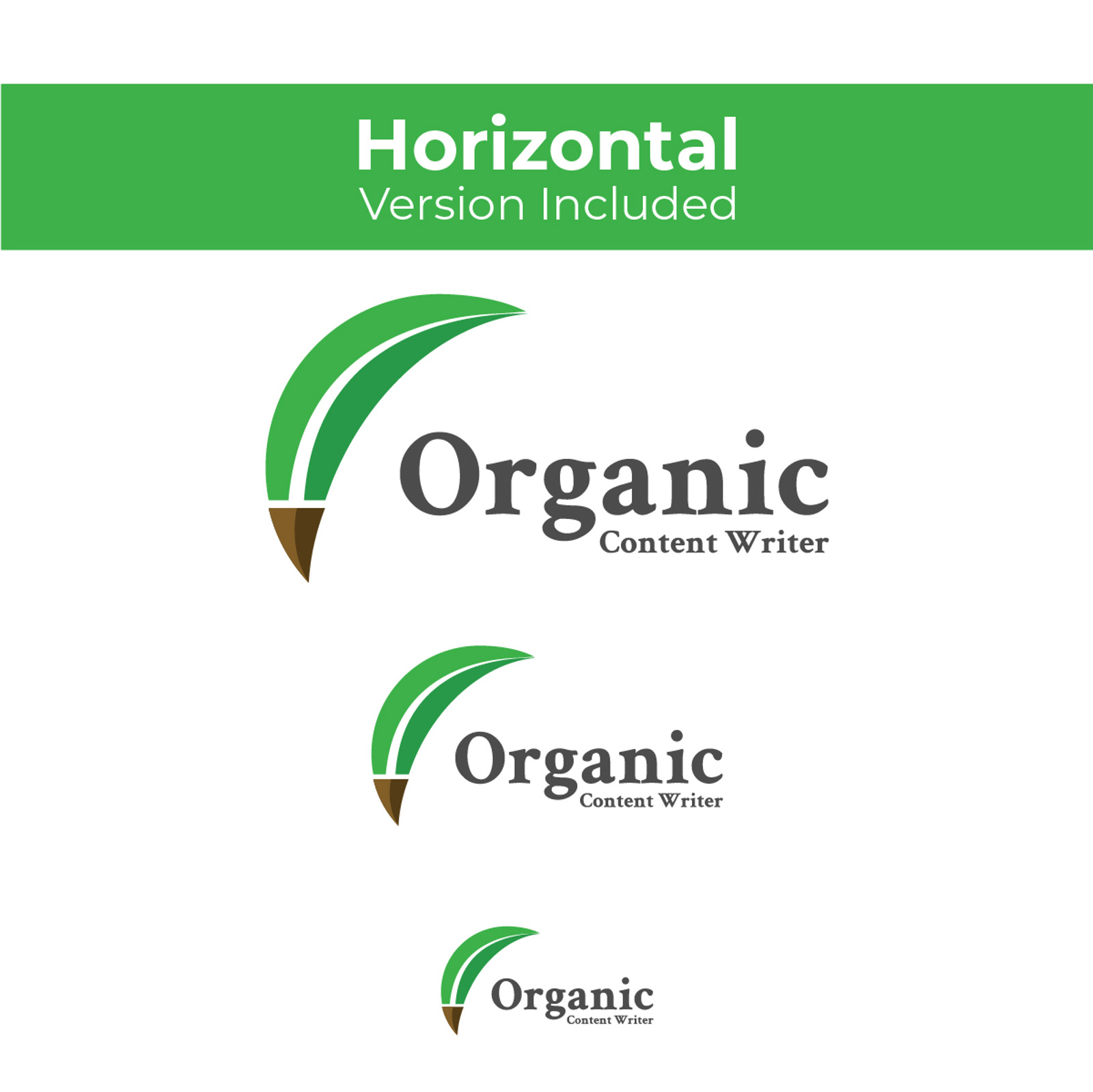 Organic Content Writer Logo Template | Specially Design For Content ...
