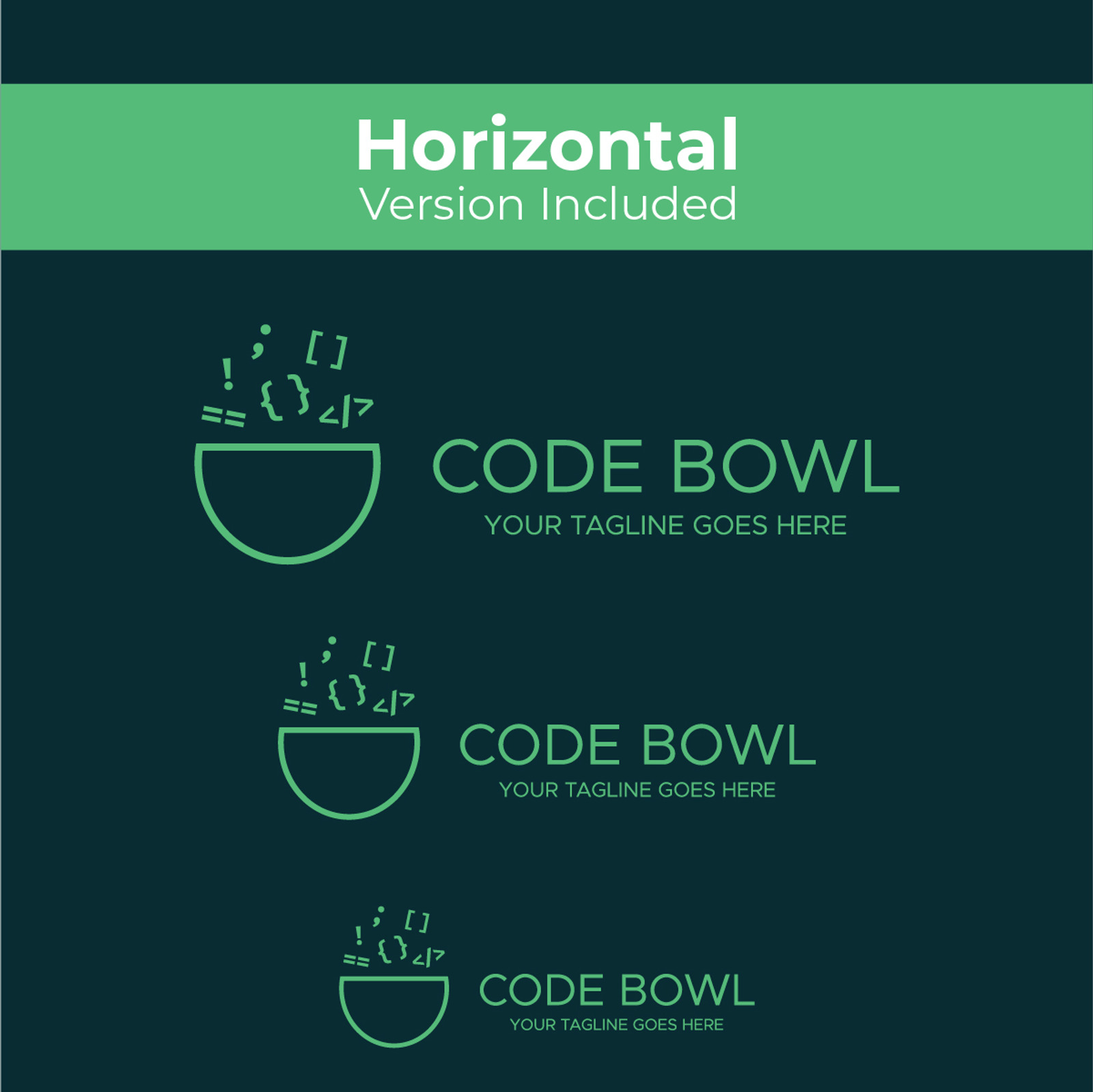Code Bowl Minimalist Logo Template #194707 - TemplateMonster