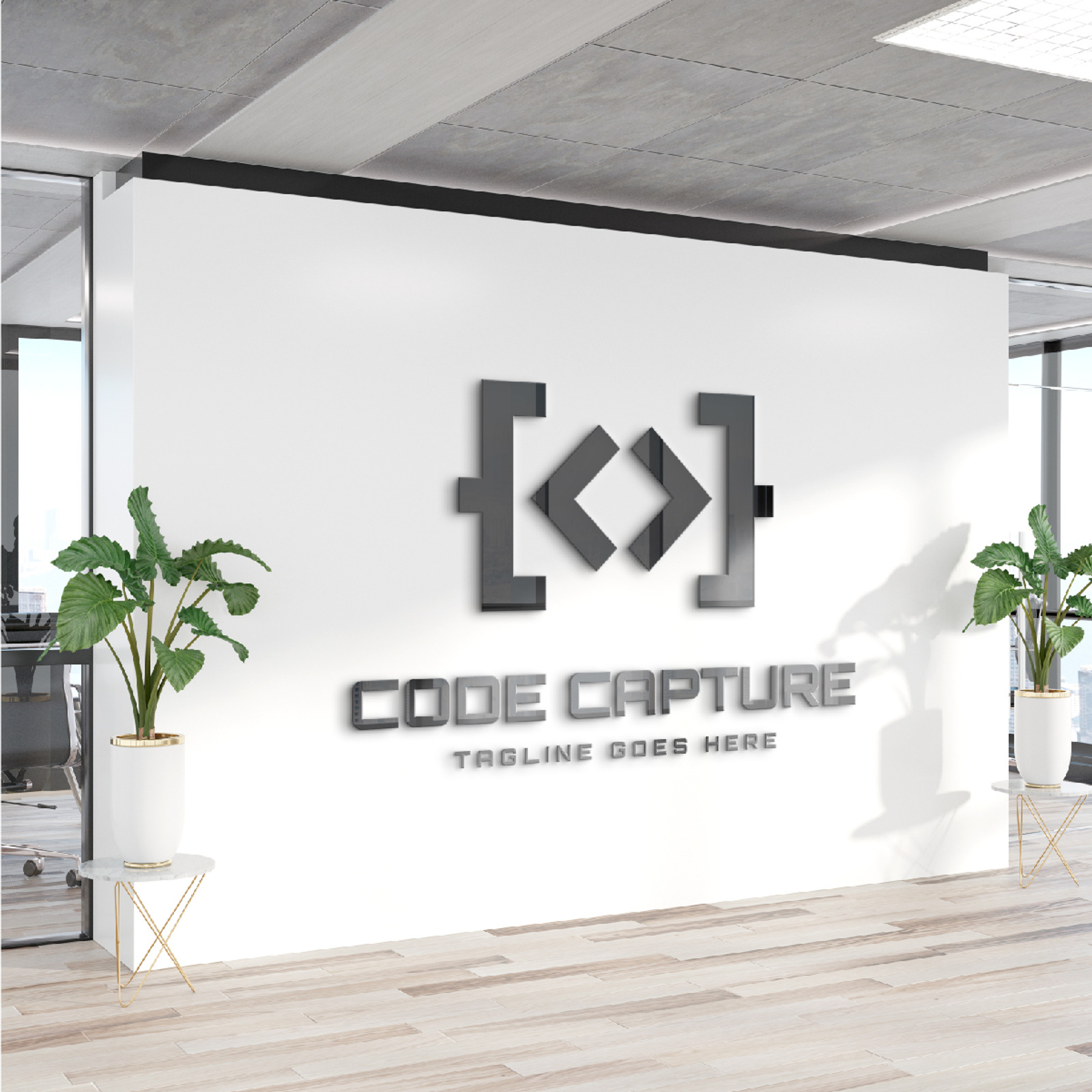 Code Capture Minimalist Logo Template - TemplateMonster