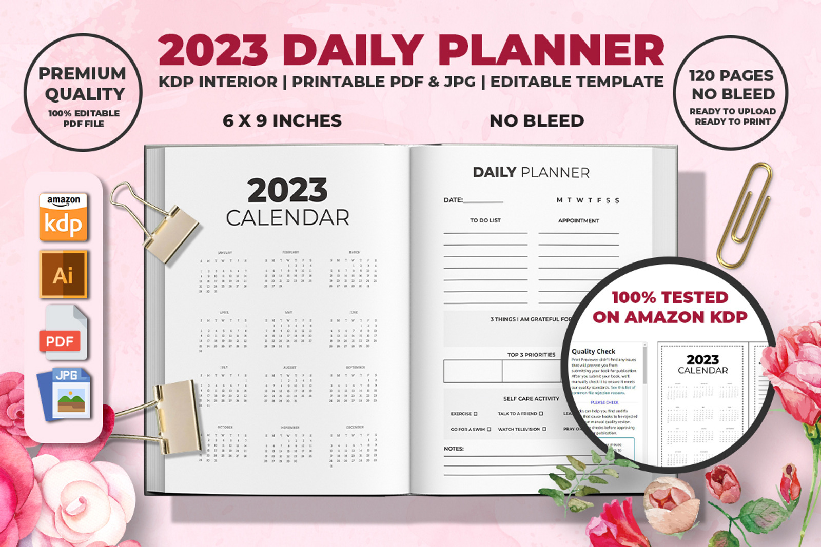 2023 Daily Planner KDP Interior #272798 - TemplateMonster
