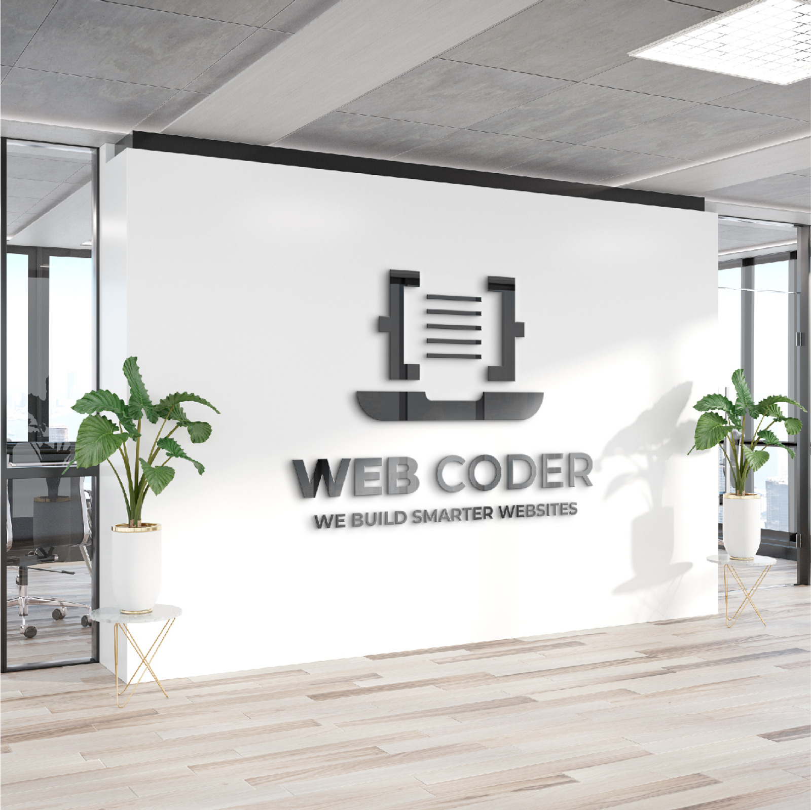 Web Coder Minimalist Logo Template #188698 - TemplateMonster